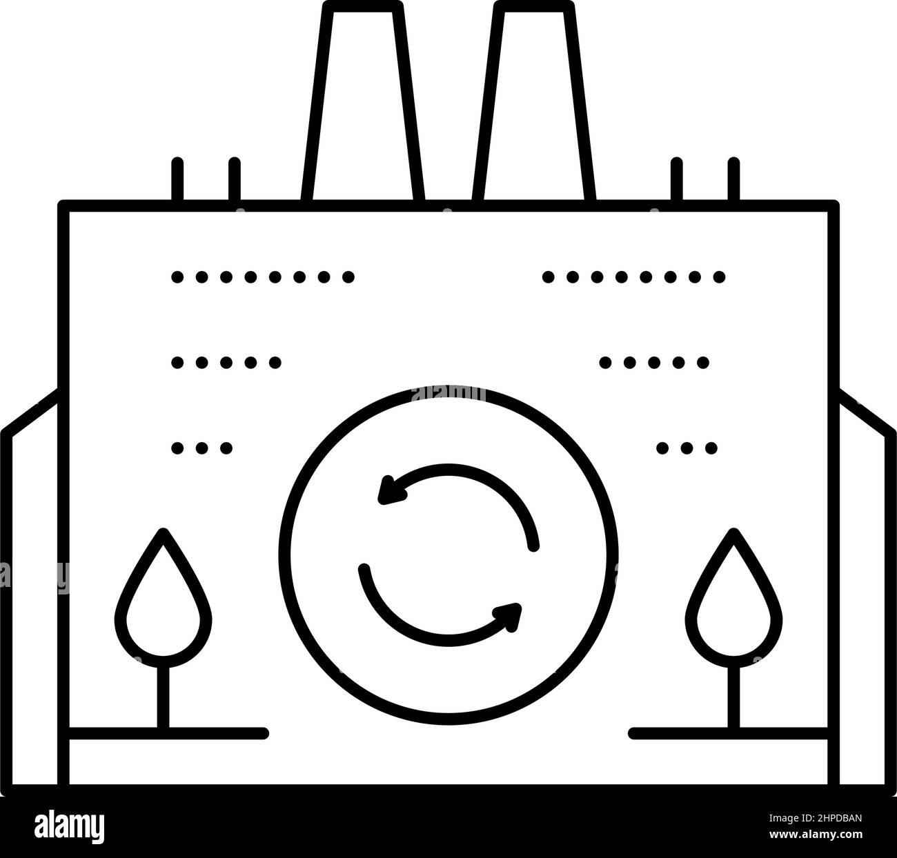 eco environmental factory line icon vector illustration Stock Vector ...