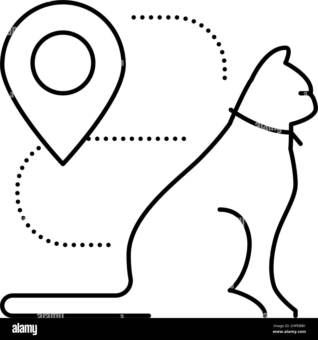 cat location information line icon vector illustration Stock Vector ...
