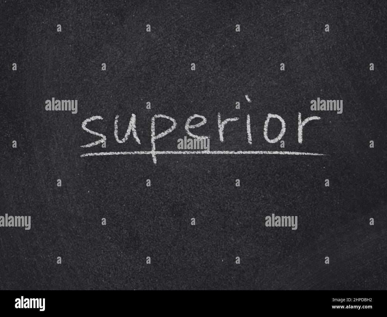 superior concept word on blackboard background Stock Photo - Alamy