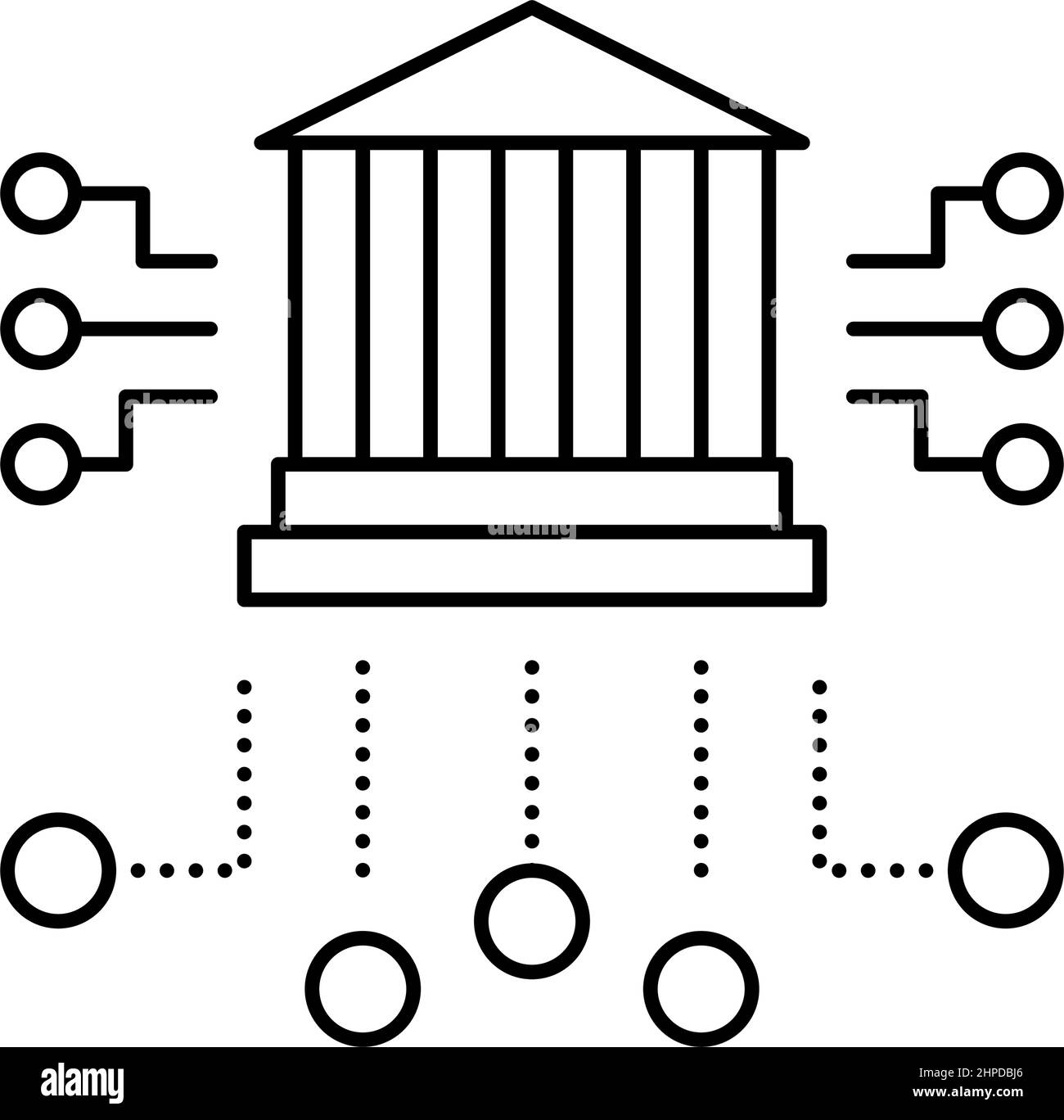 financial building characteristics line icon vector illustration Stock ...