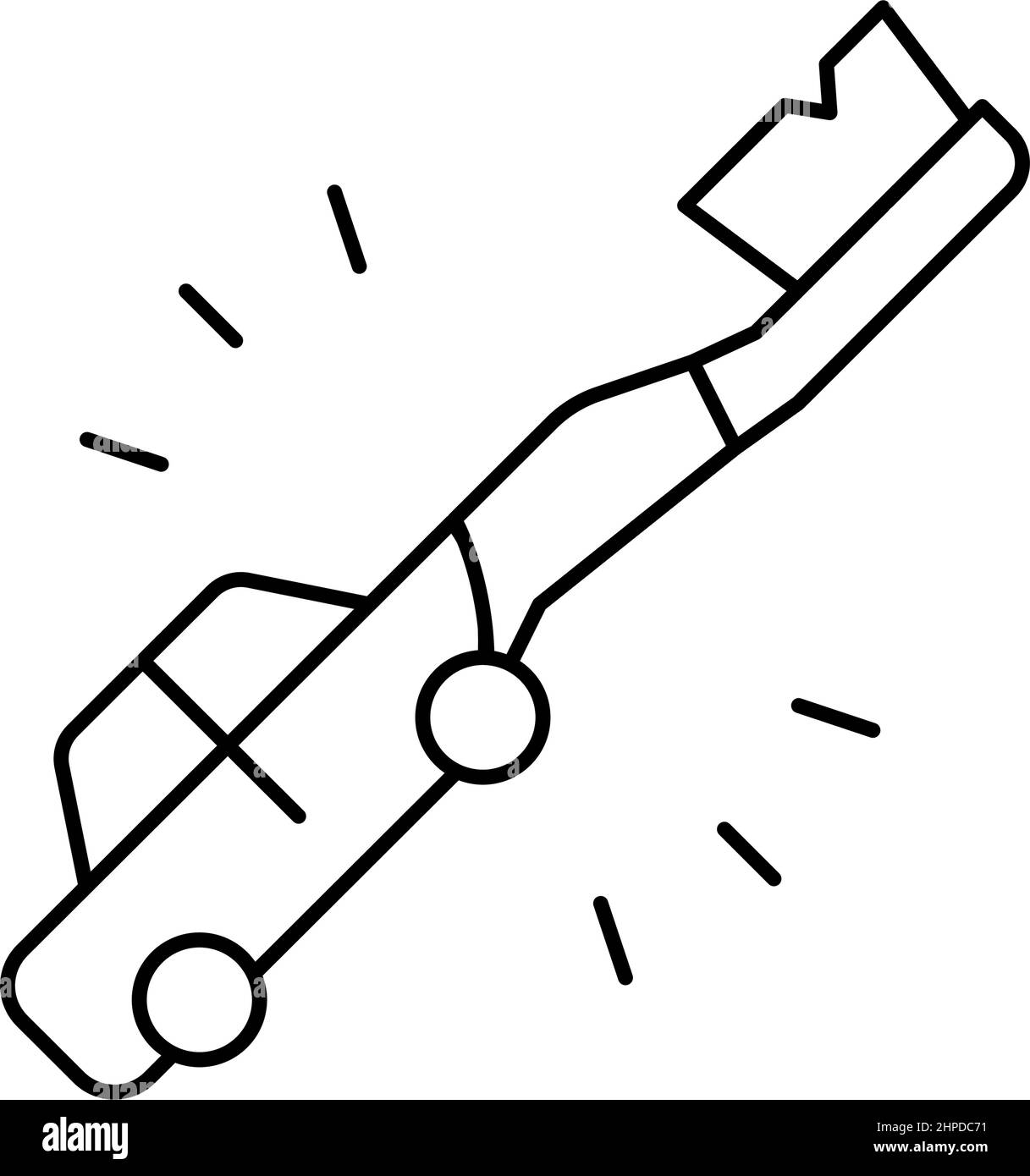 teethbrush car shape line icon vector illustration Stock Vector Image ...