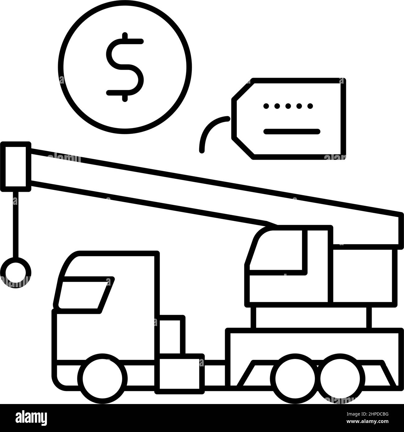crane rental line icon vector illustration sign Stock Vector Image ...