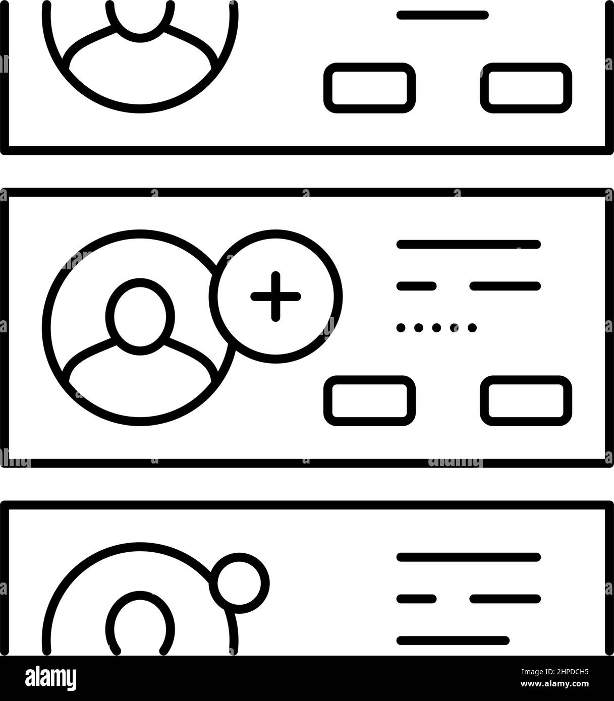 list of prospective friends line icon vector illustration Stock Vector ...