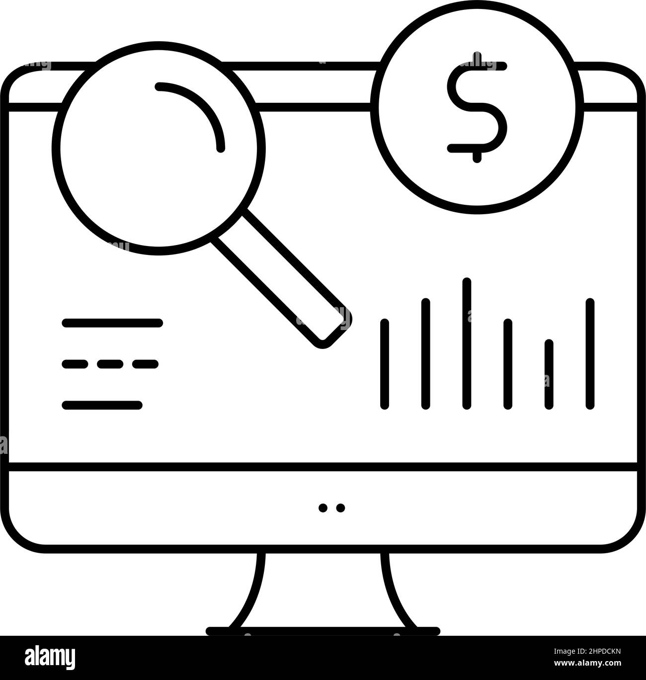 finance research line icon vector black illustration Stock Vector Image ...
