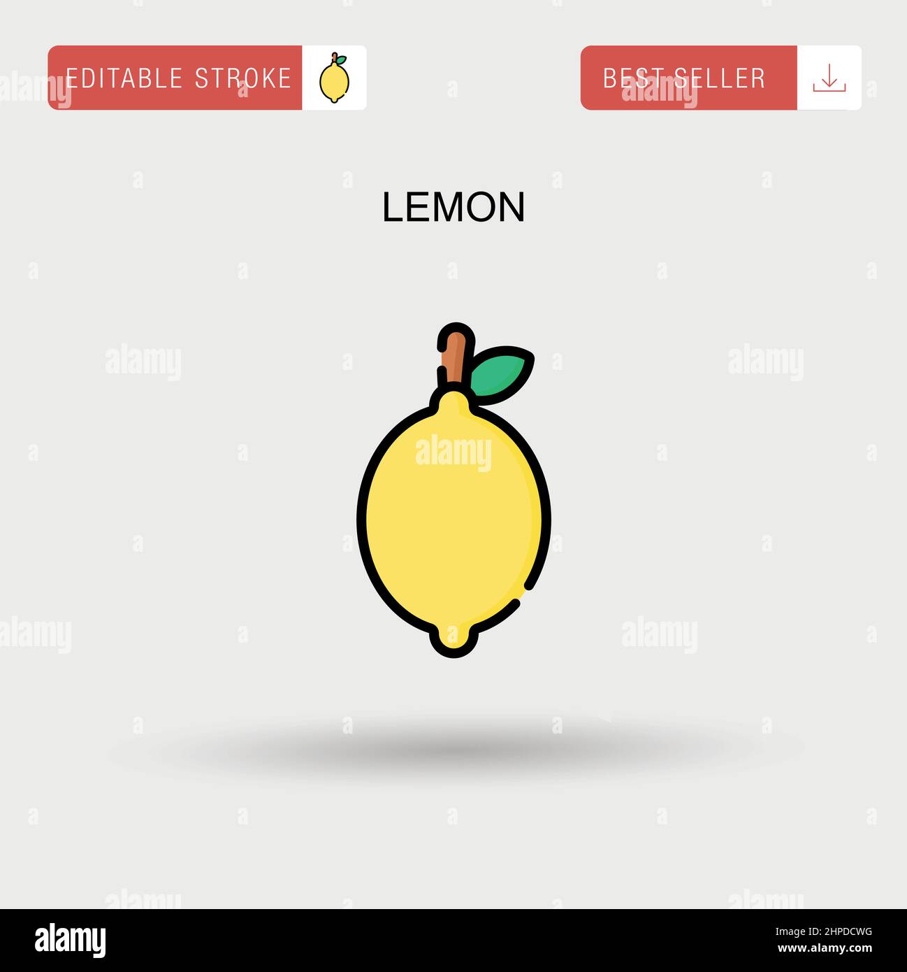 Lemon leaves composition set Stock Vector Images - Alamy