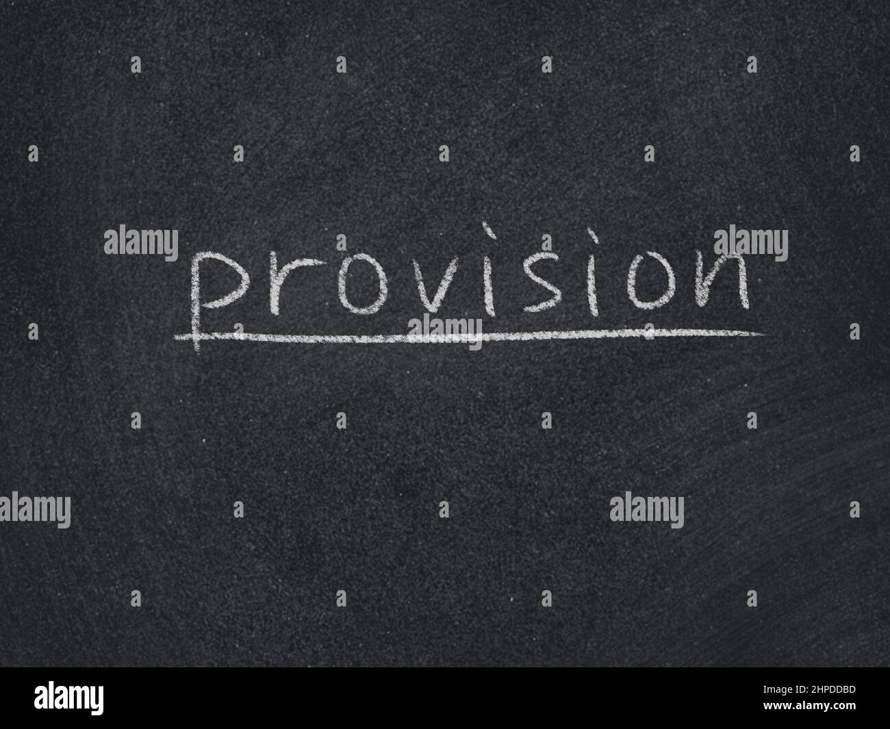 provision concept word on blackboard background Stock Photo - Alamy