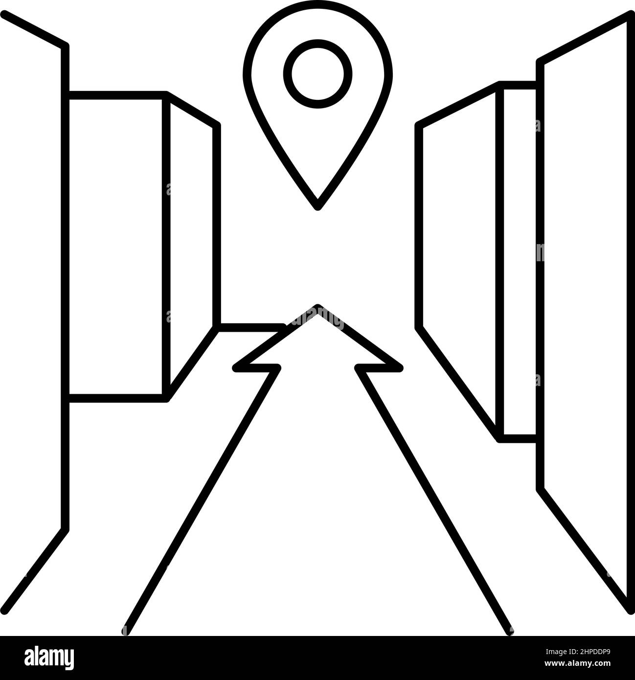 3d navigation system line icon vector illustration Stock Vector Image ...