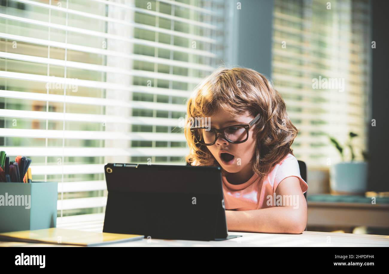 Online learning at home. Kid education. Distance learning for kids ...