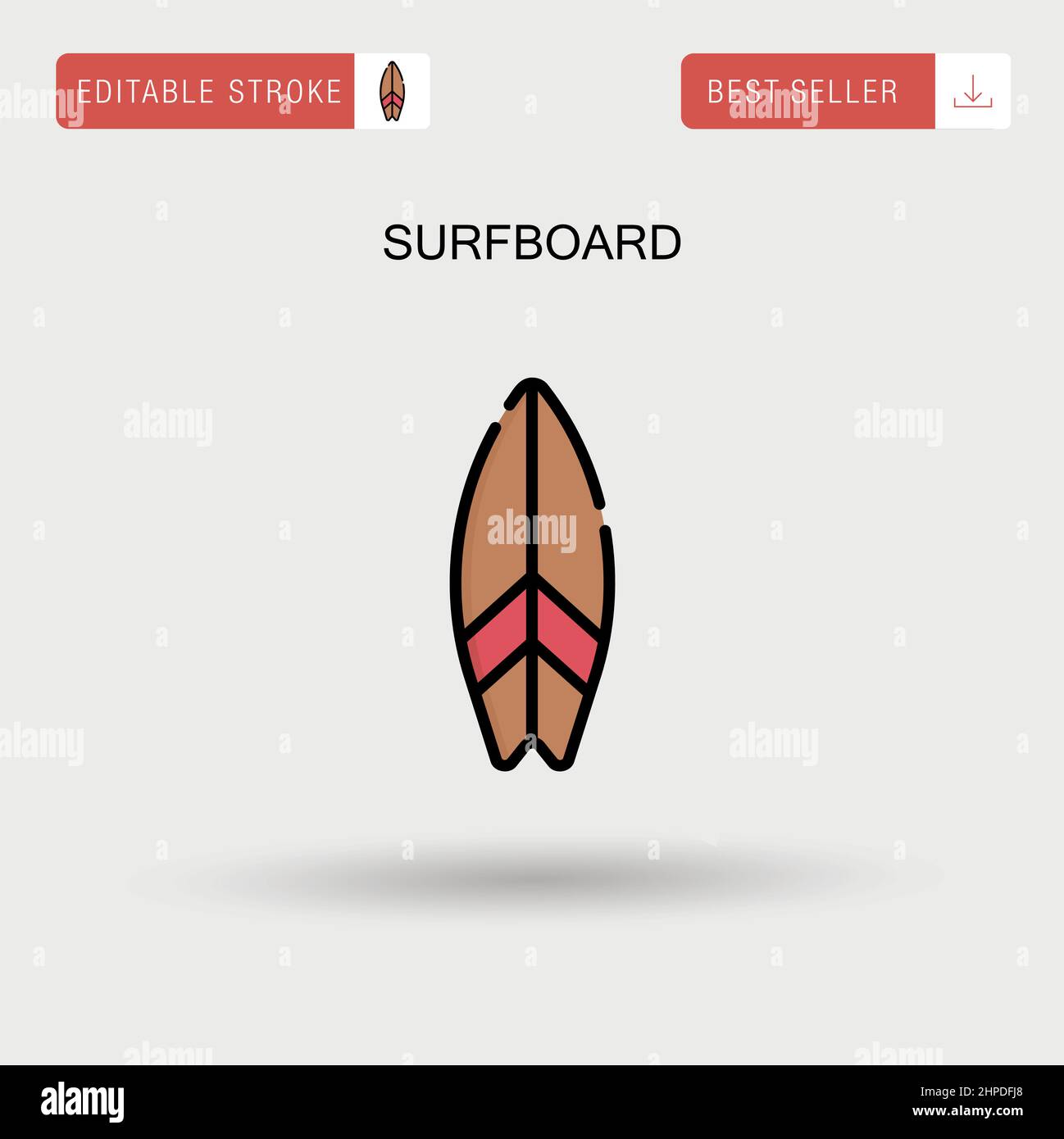Surfboard Simple vector icon Stock Vector Image & Art - Alamy