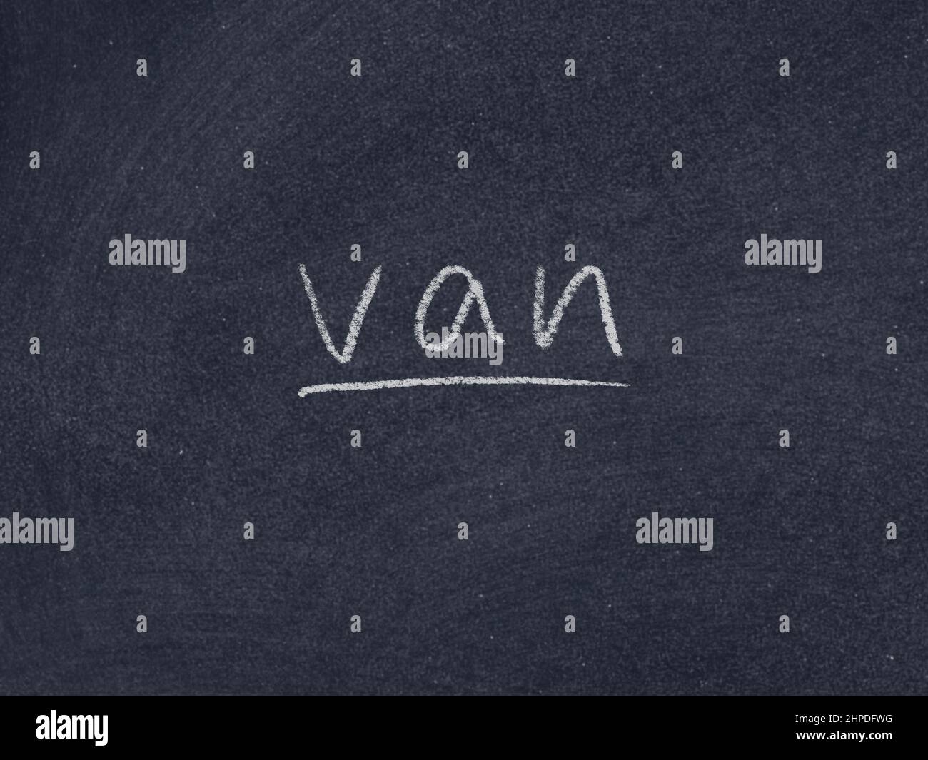 van concept word on blackboard background Stock Photo - Alamy