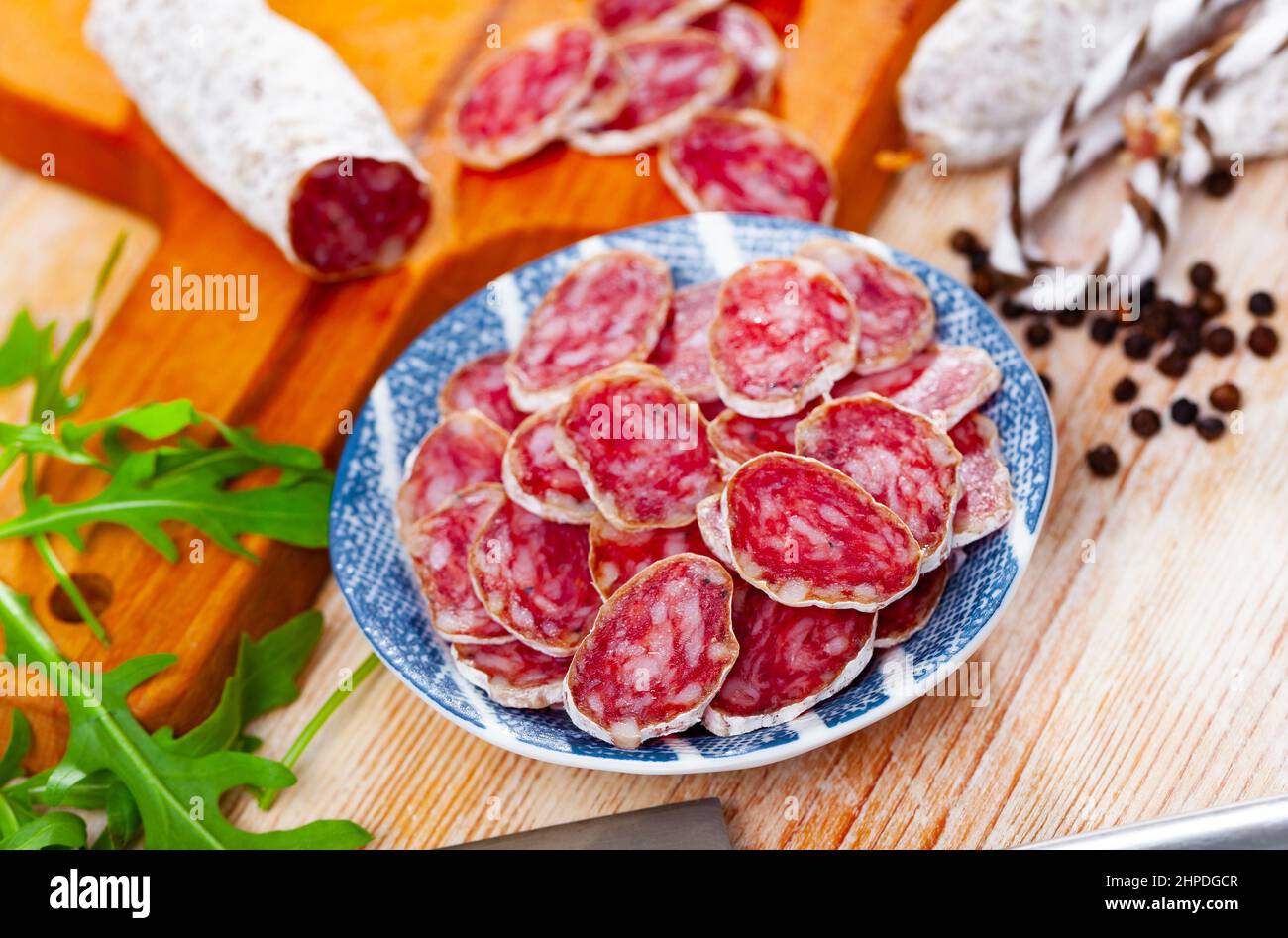 Fuet plate hi-res stock photography and images - Alamy