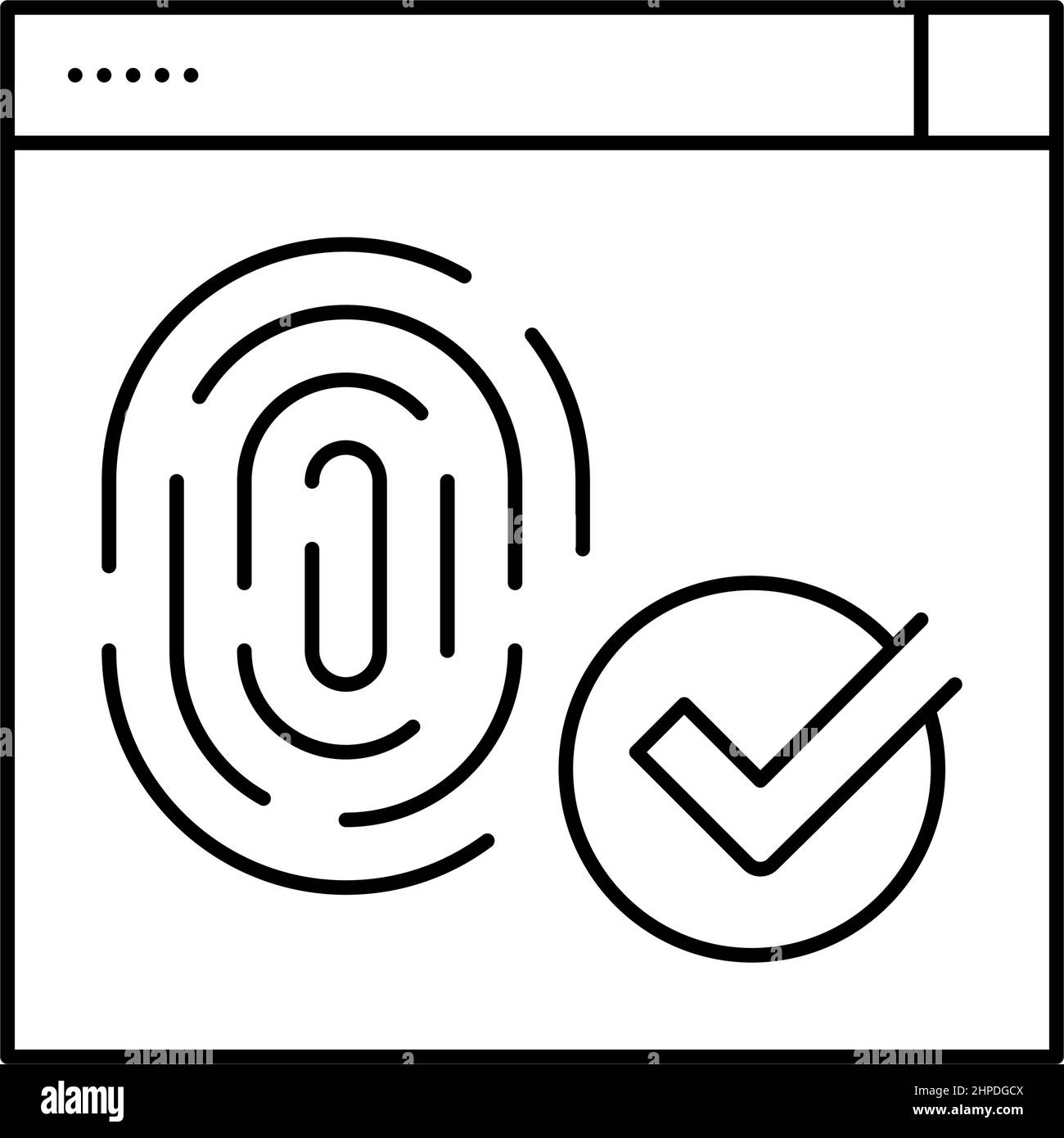 access approved fingerprint line icon vector illustration Stock Vector ...