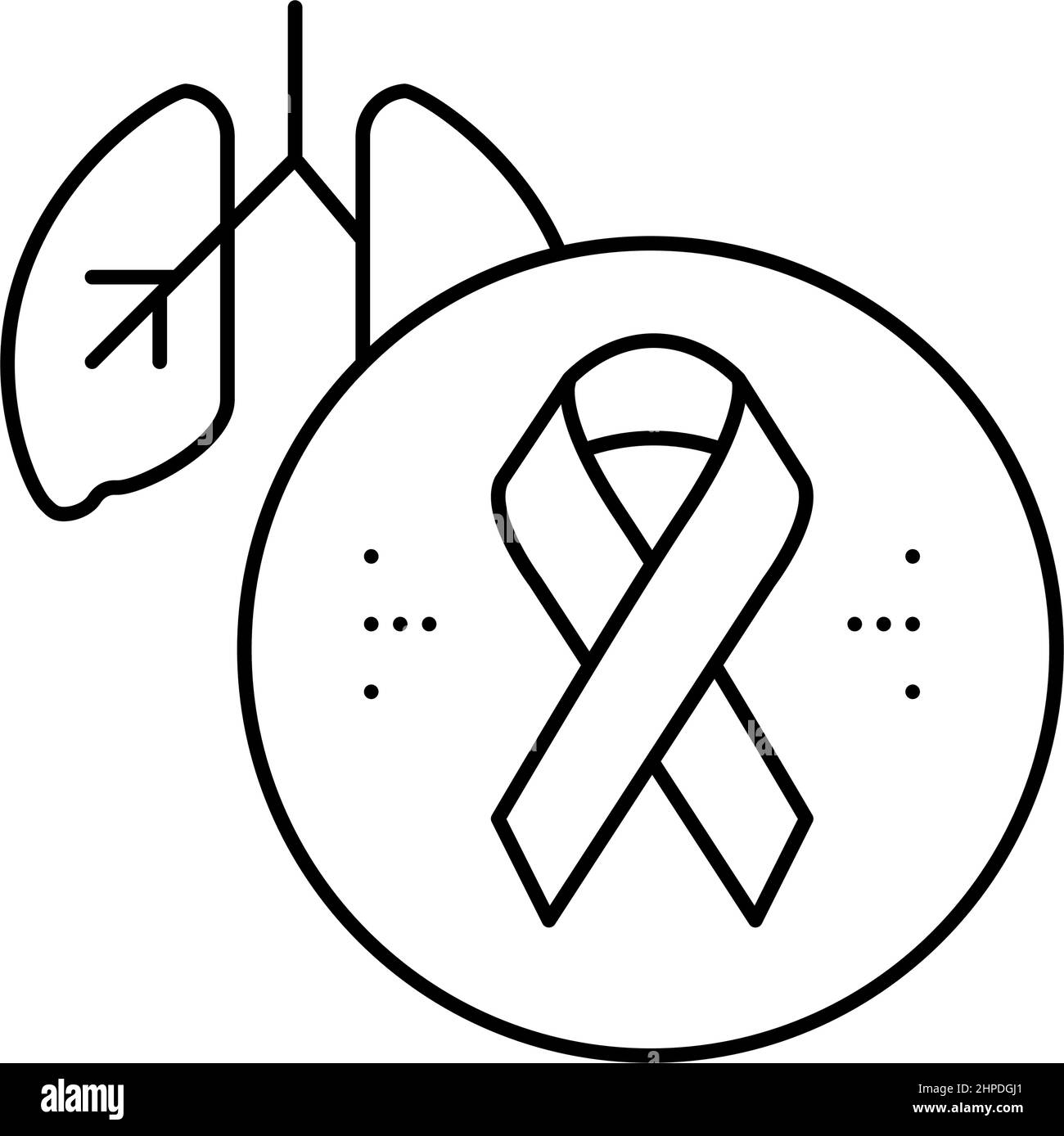 deterioration of lung function in hiv infected patients line icon ...
