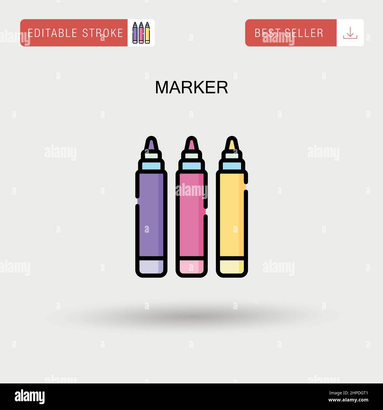 Black permanent marker pen Stock Vector Images - Alamy