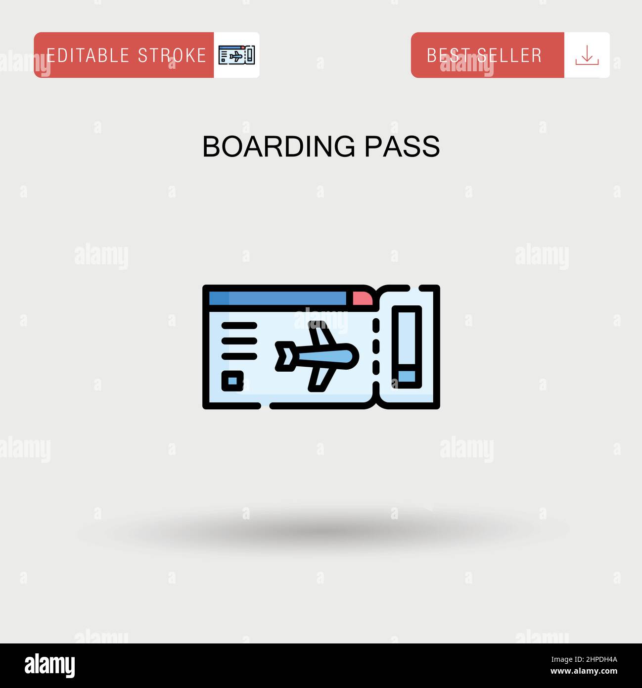 Boarding Pass Simple Vector Icon Stock Vector Image And Art Alamy