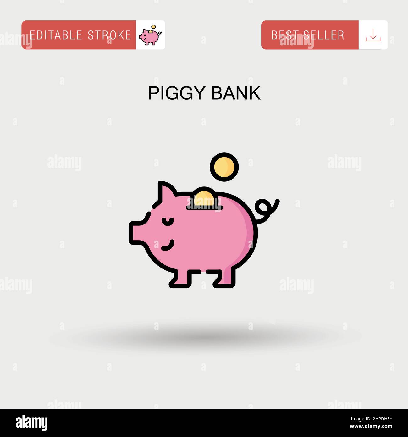 Piggy bank icon isolated Stock Vector Images - Alamy