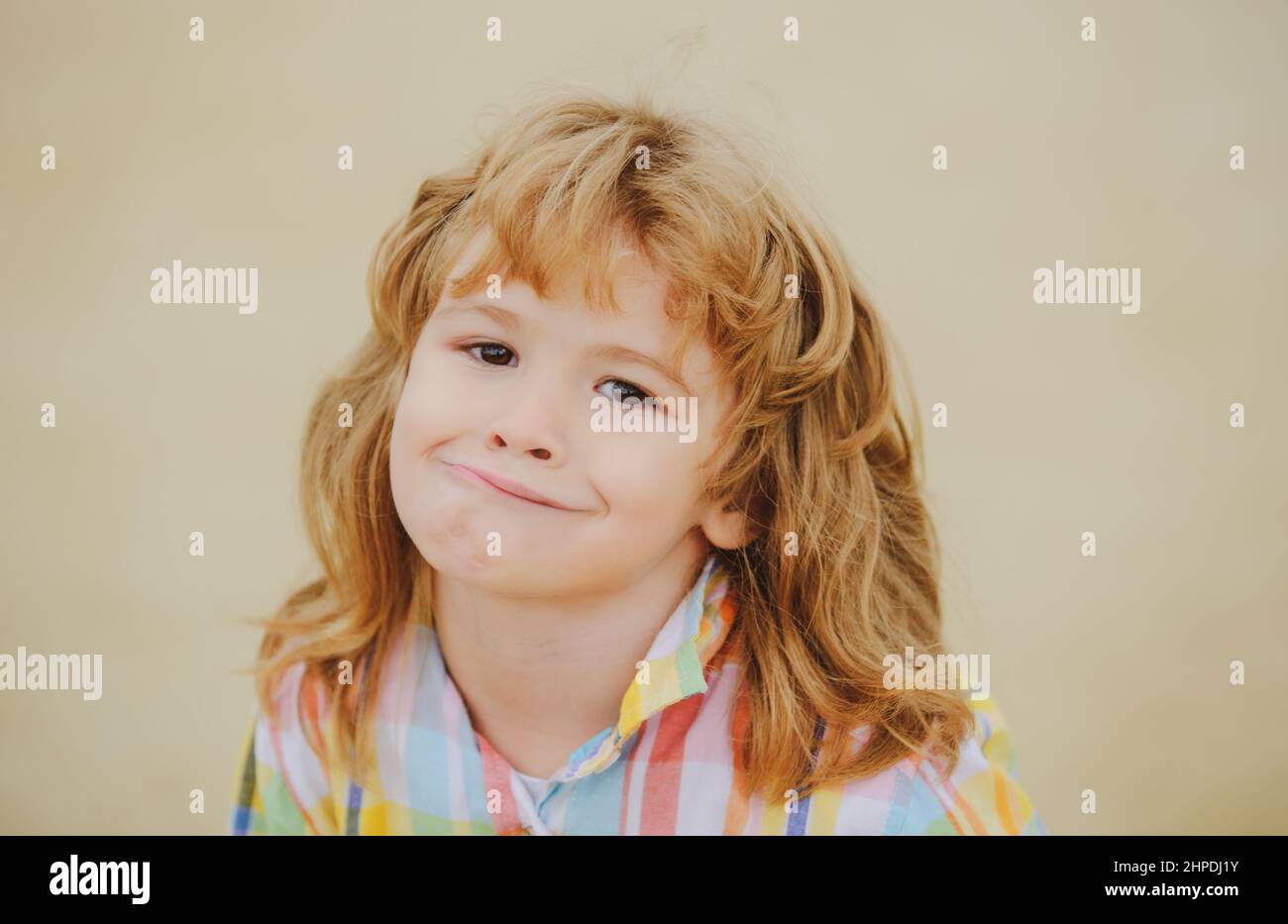 Kids emotions. Happy smiling child. Childhood concept. Isolated Stock ...