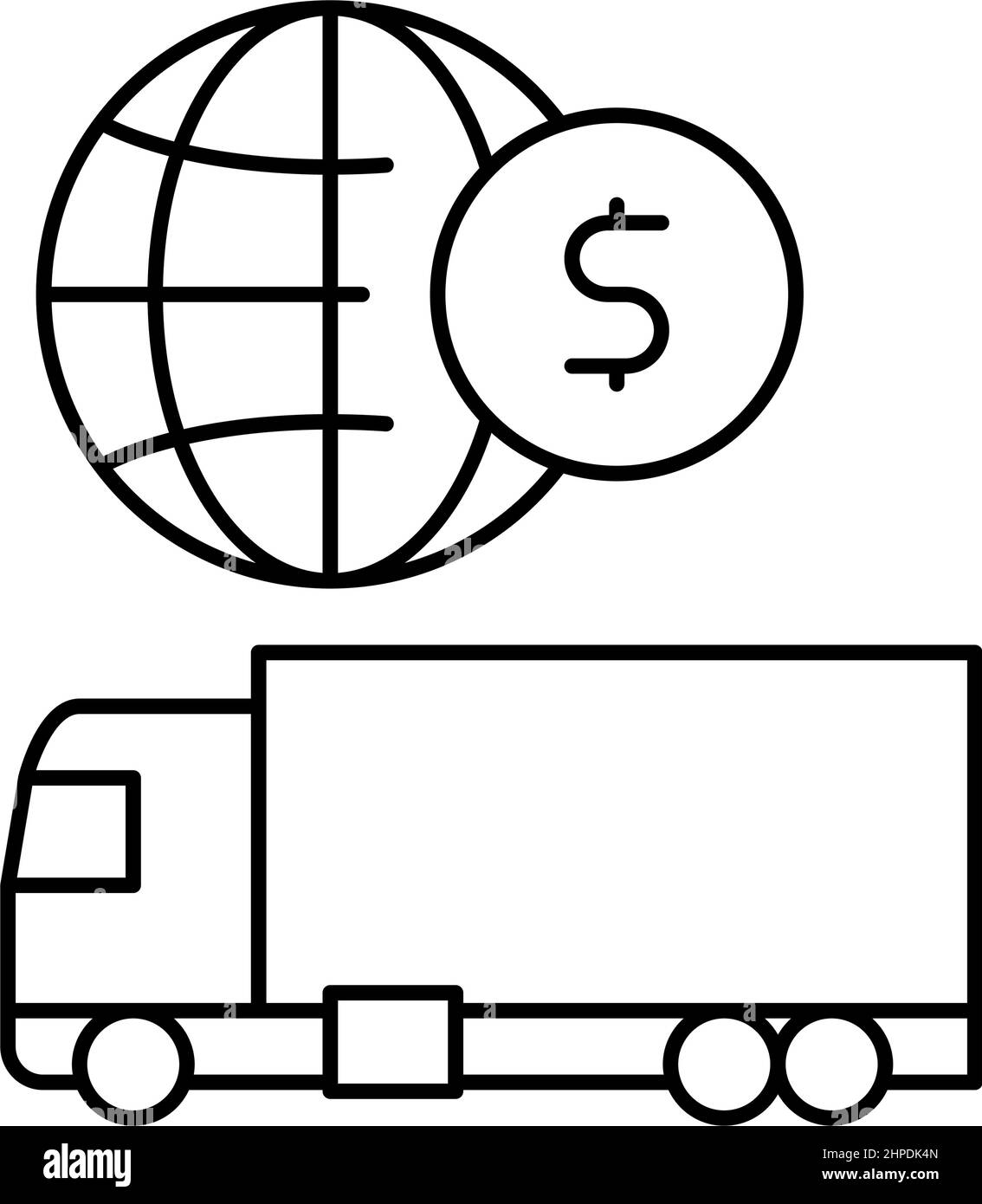 truck international transportation line icon vector illustration Stock ...