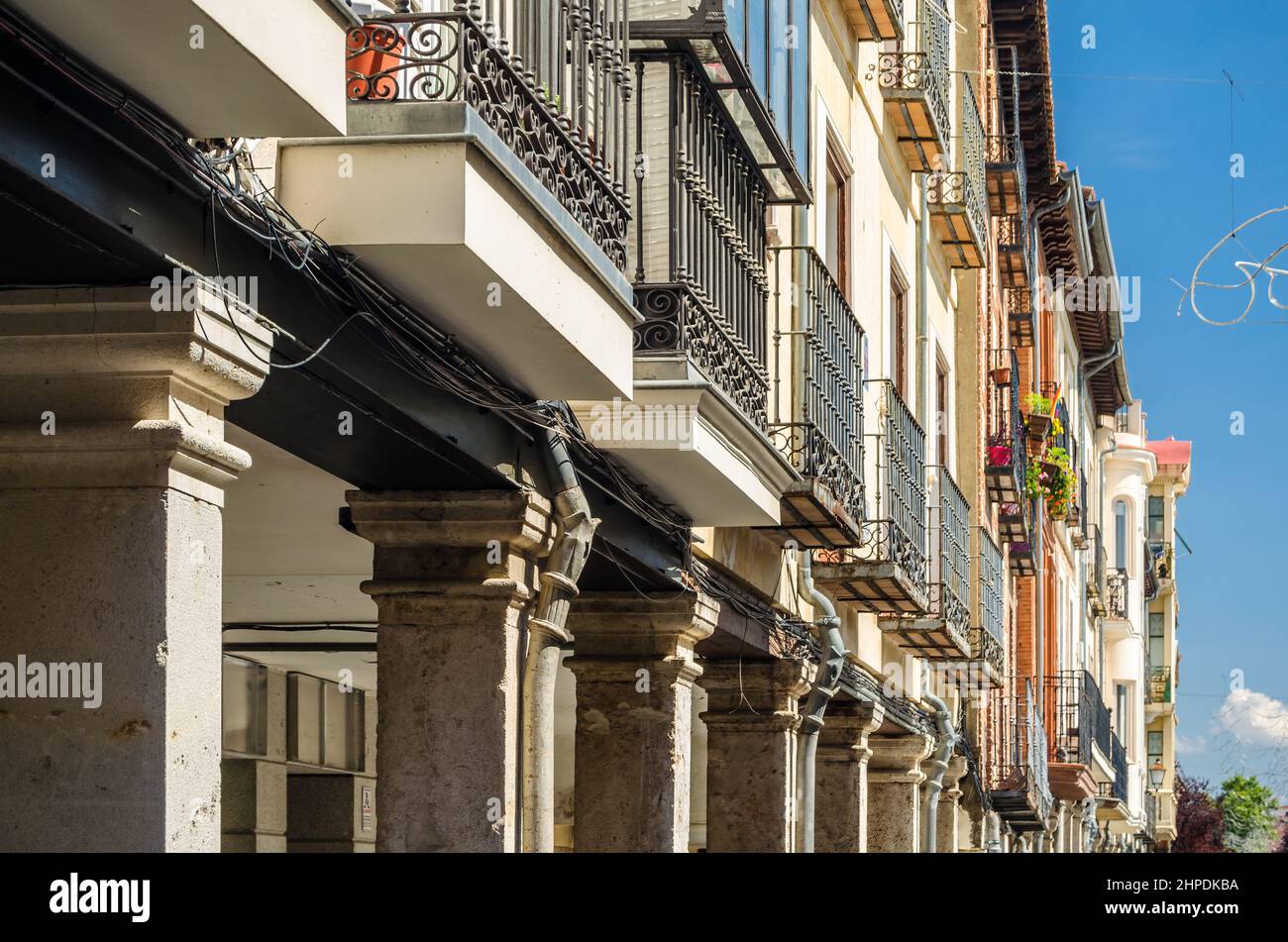 Urban scene, architecture in Alcala de Henares, Madrid province, Spain ...