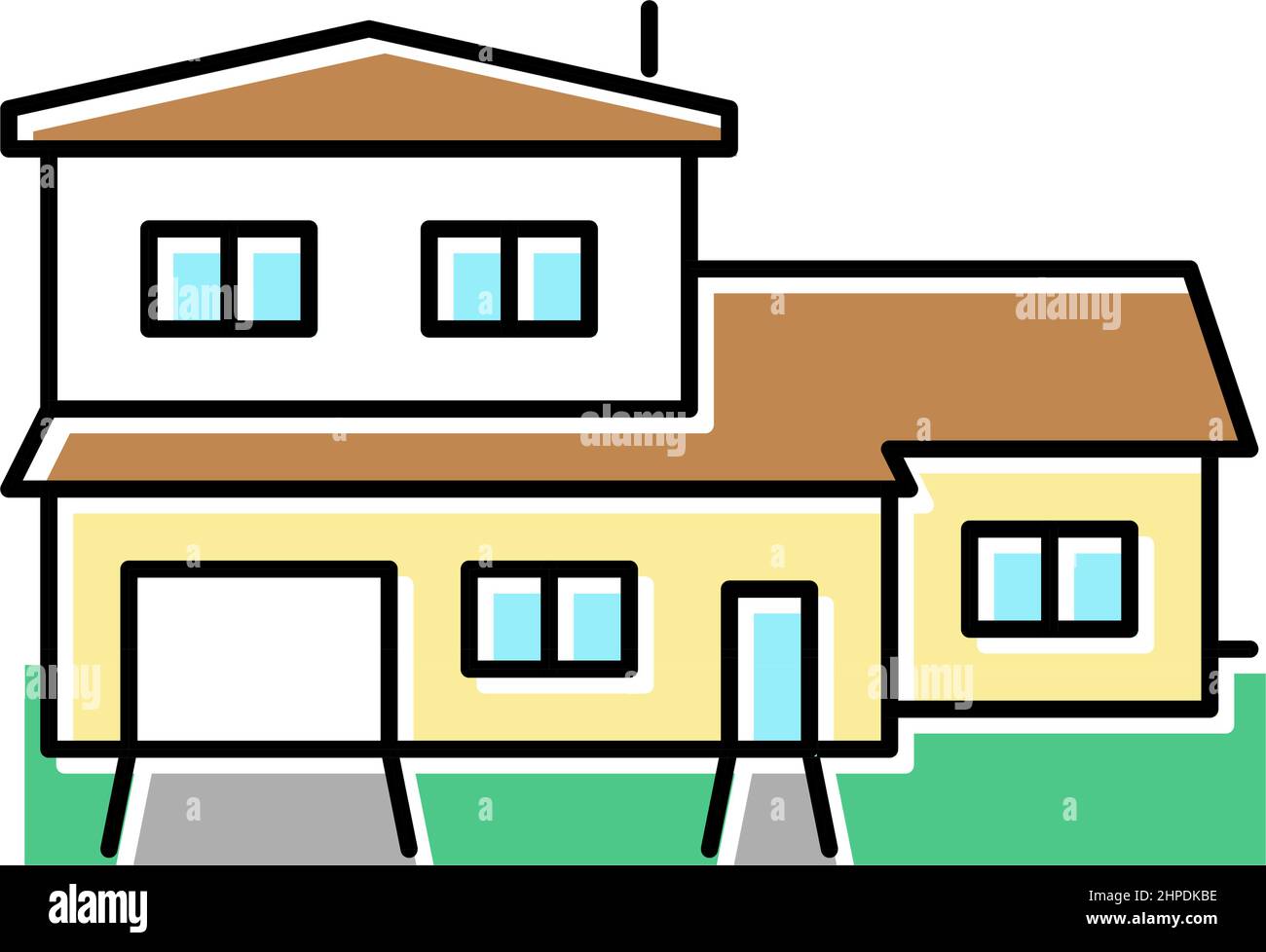 split-level house color icon vector illustration Stock Vector Image ...