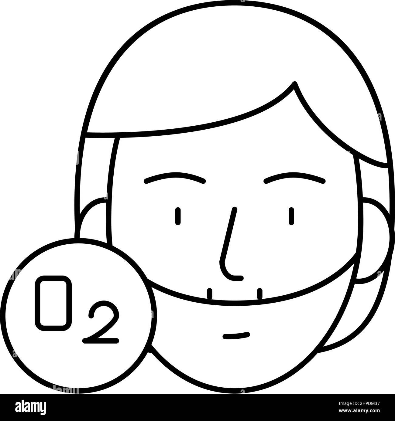 human breath oxygen tool line icon vector illustration Stock Vector ...