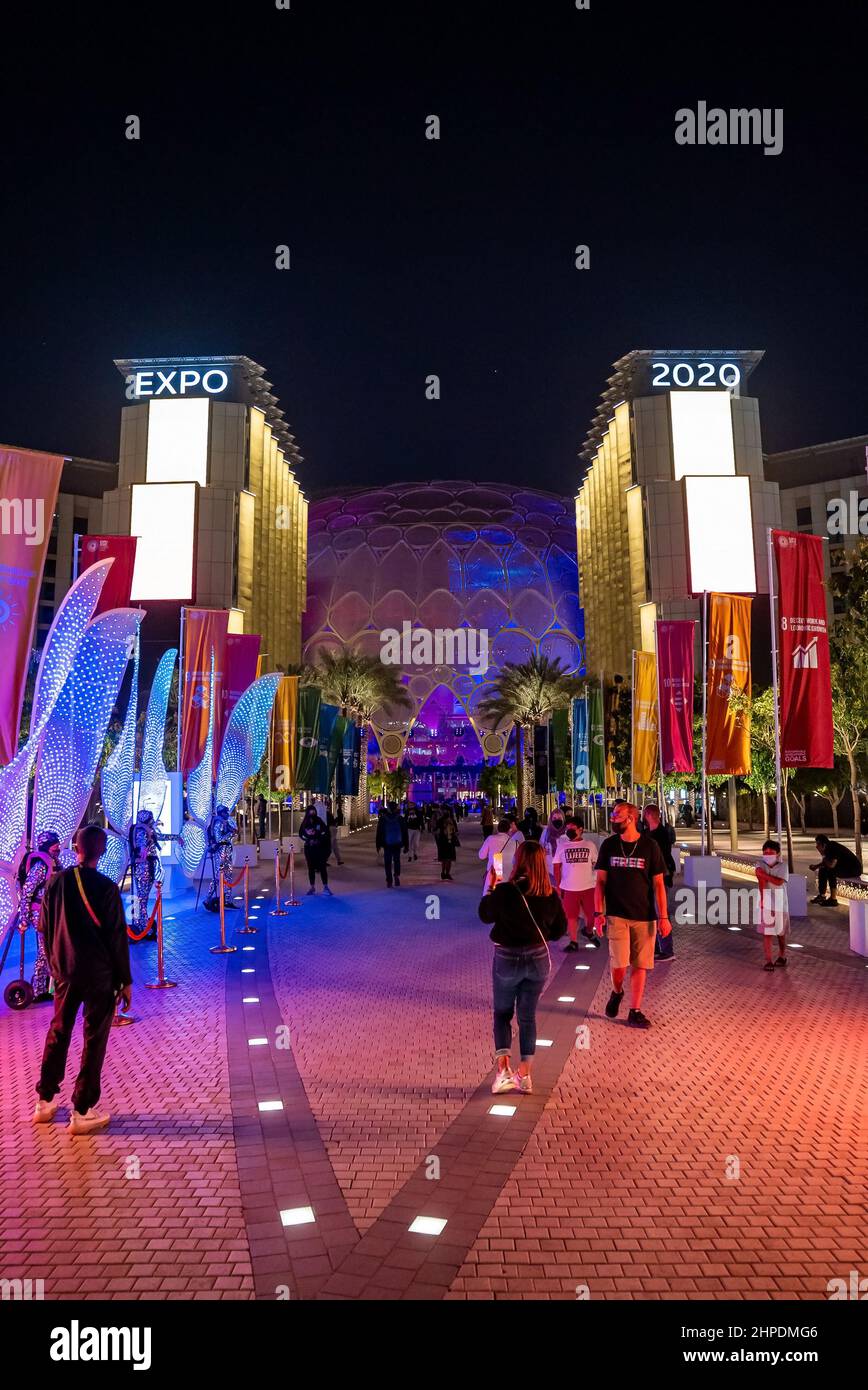 Dubai Expo 2020 exhibition show with many amazing pavilions Stock Photo ...
