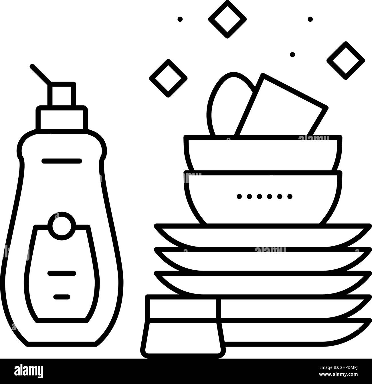 dish washing line icon vector illustration Stock Vector Image & Art - Alamy