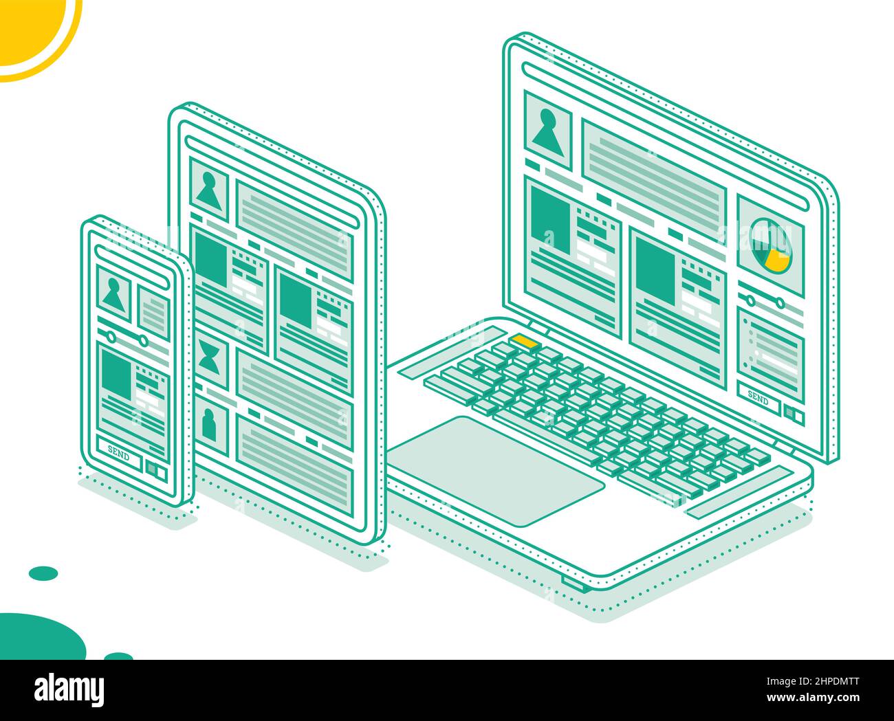 Smartphone, Laptop and Tablet PC. Vector Illustration. Isometric Modern ...