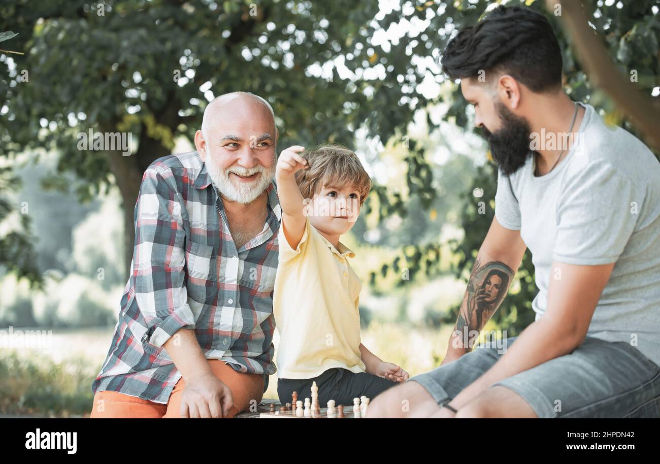 Generation of people and stages of growing up. Father and son in the ...