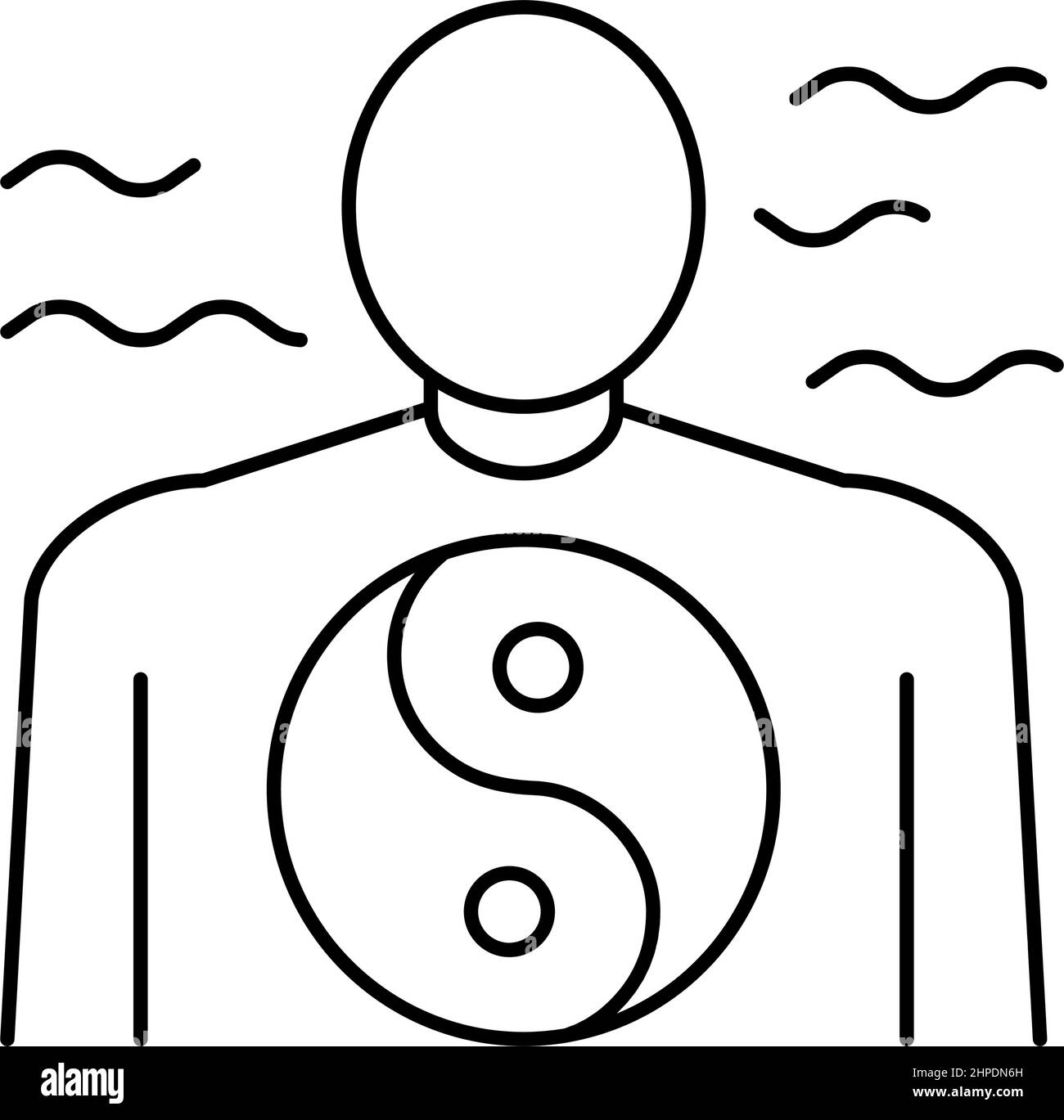 peace of mind people value line icon vector illustration Stock Vector ...