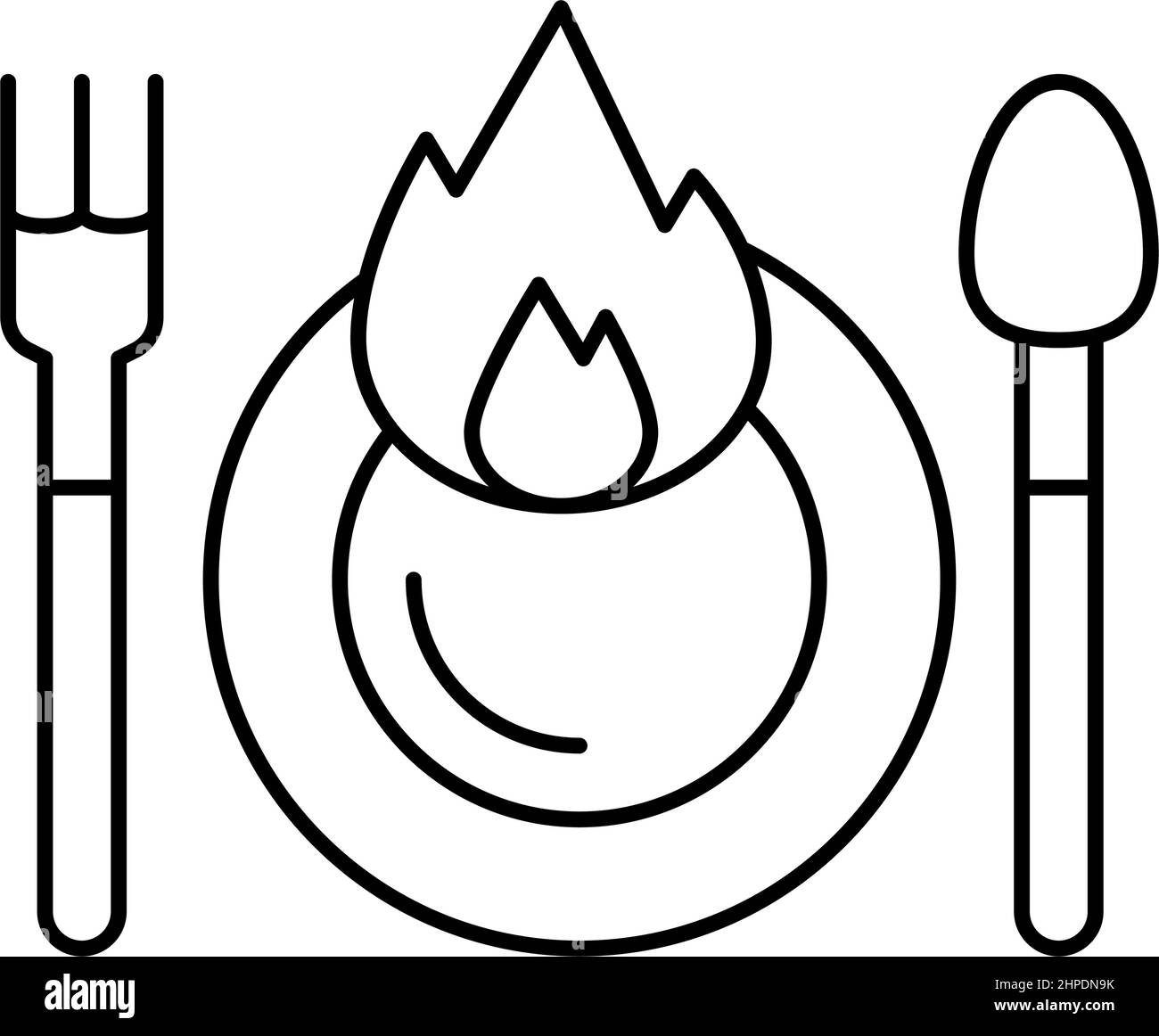 spicy food line icon vector illustration Stock Vector Image & Art - Alamy