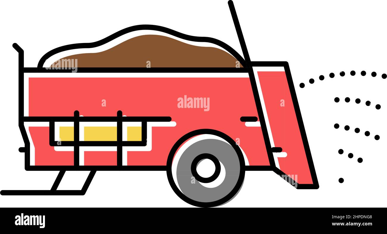 manure spreader farm machine color icon vector illustration Stock ...