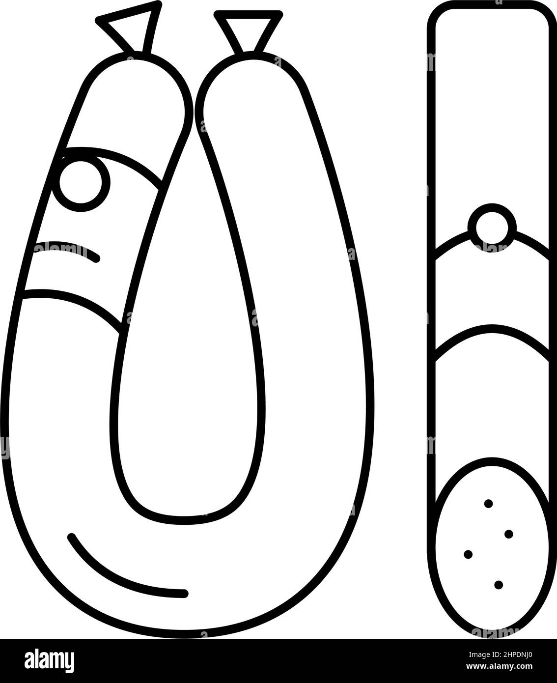 Line fresh pork beef sausages Cut Out Stock Images & Pictures - Alamy