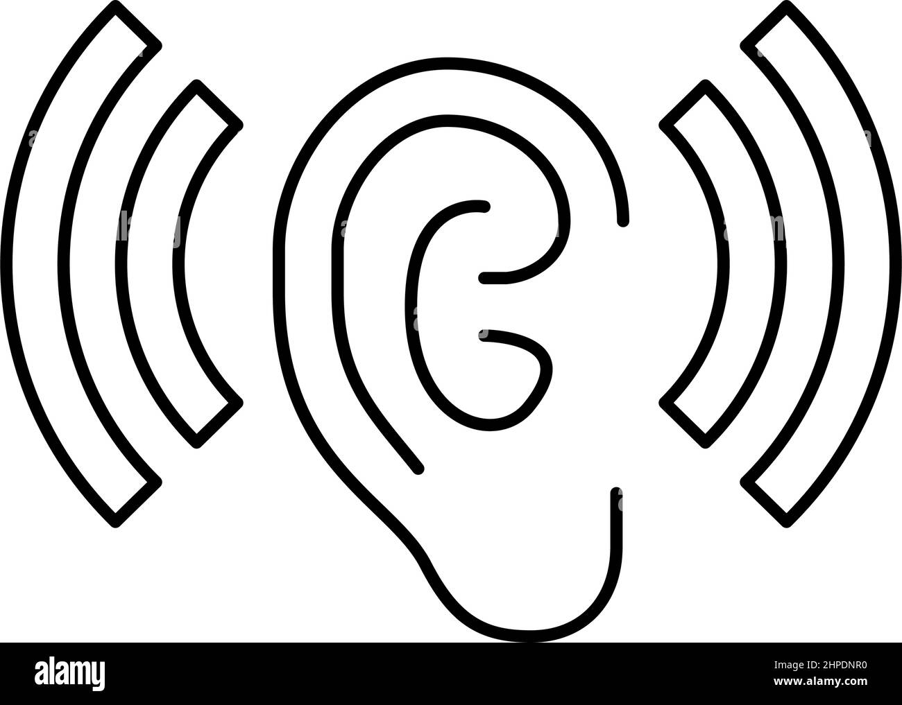 listening and hearing noise line icon vector illustration Stock Vector ...