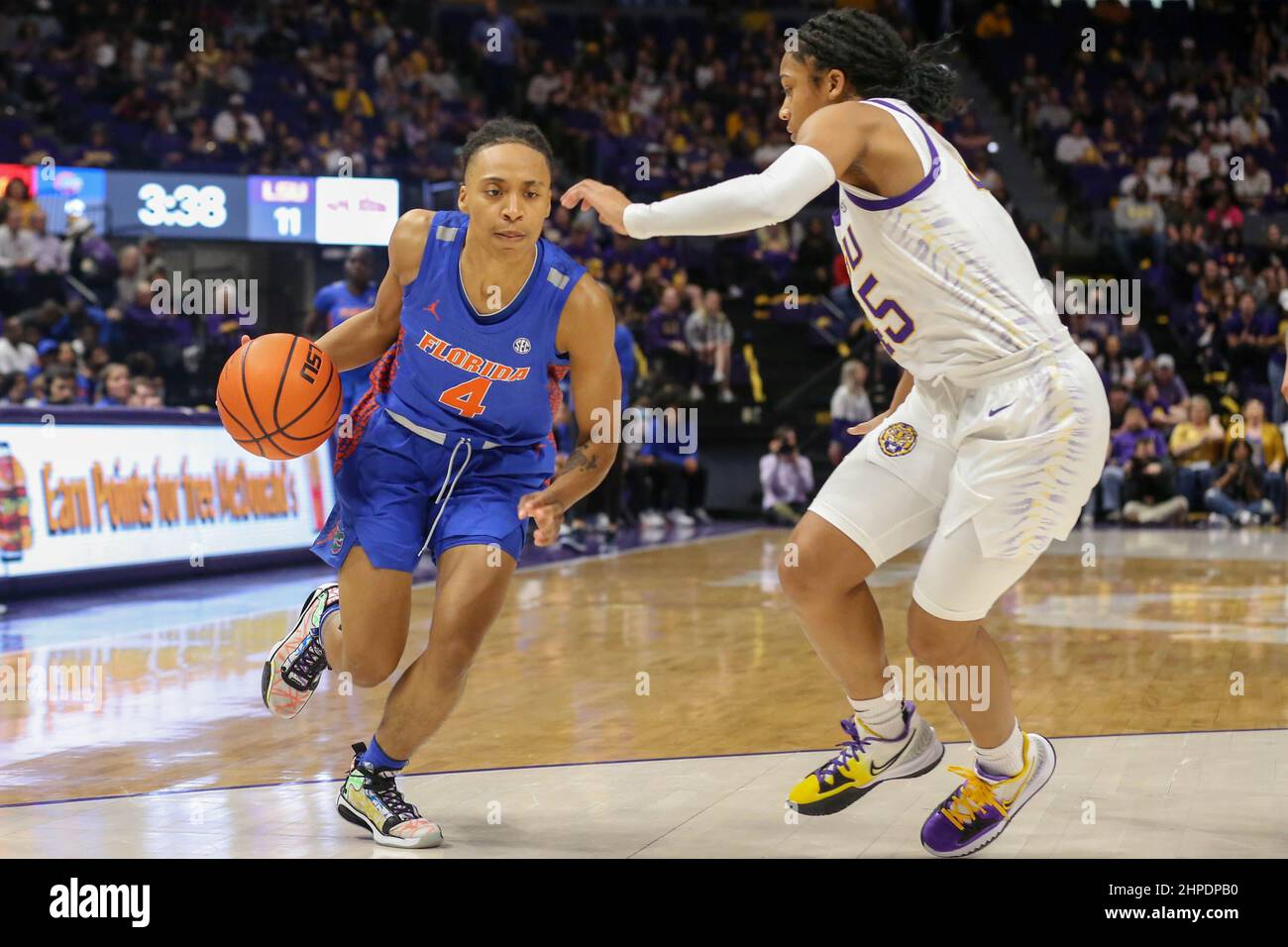 Baton Rouge, LA, USA. 20th Feb, 2022. Florida's Zipporah Broughton (4 ...