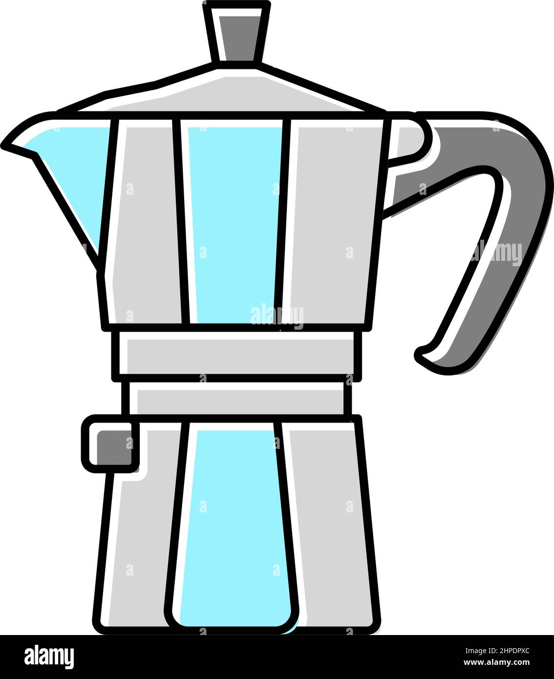 mocha pot coffee tool color icon vector illustration Stock Vector Image ...