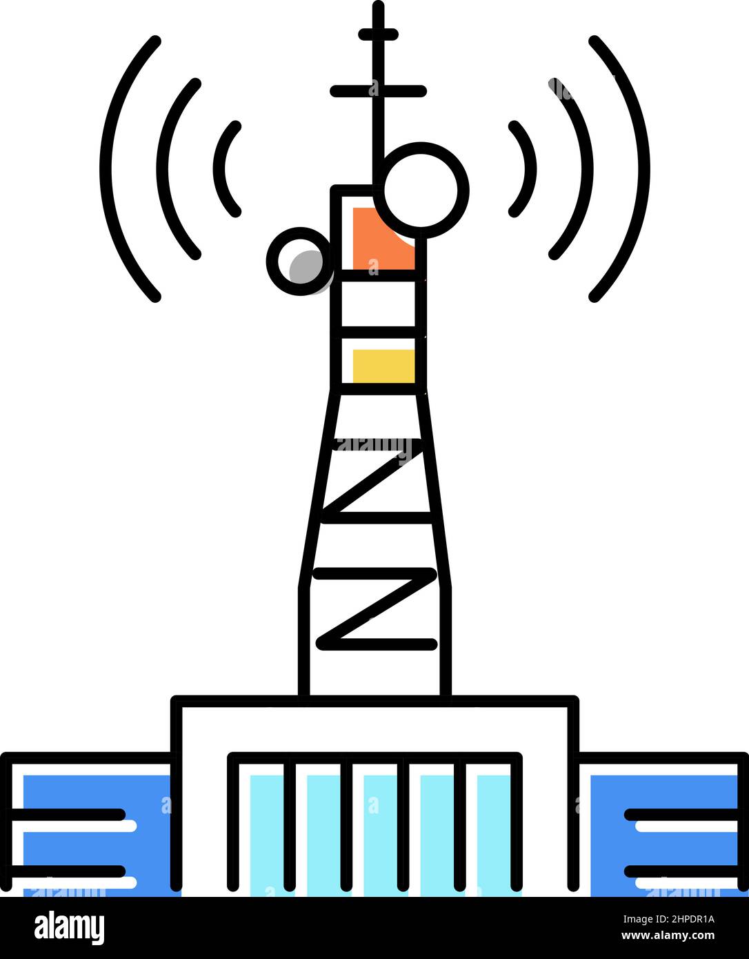 tower telecommunication color icon vector illustration Stock Vector ...