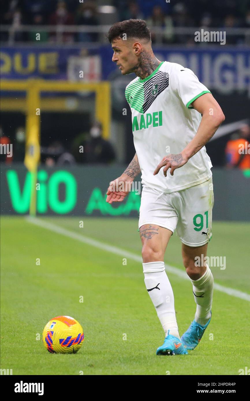 Gianluca Scamacca of US SASSUOLO in action during the Serie A match ...