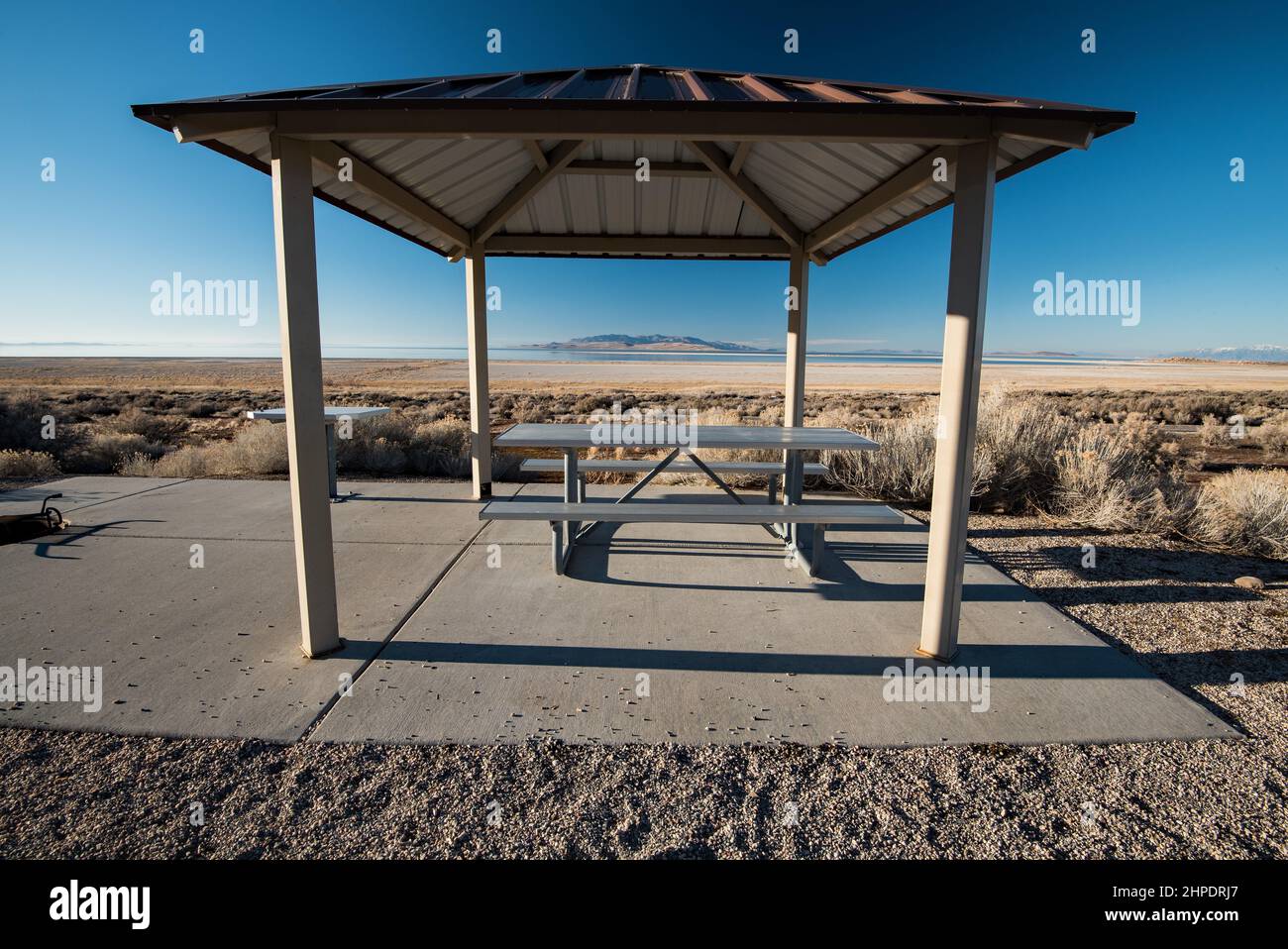 Empty picnic pavilions tell the story of the vanishing Great Salt Lake ...