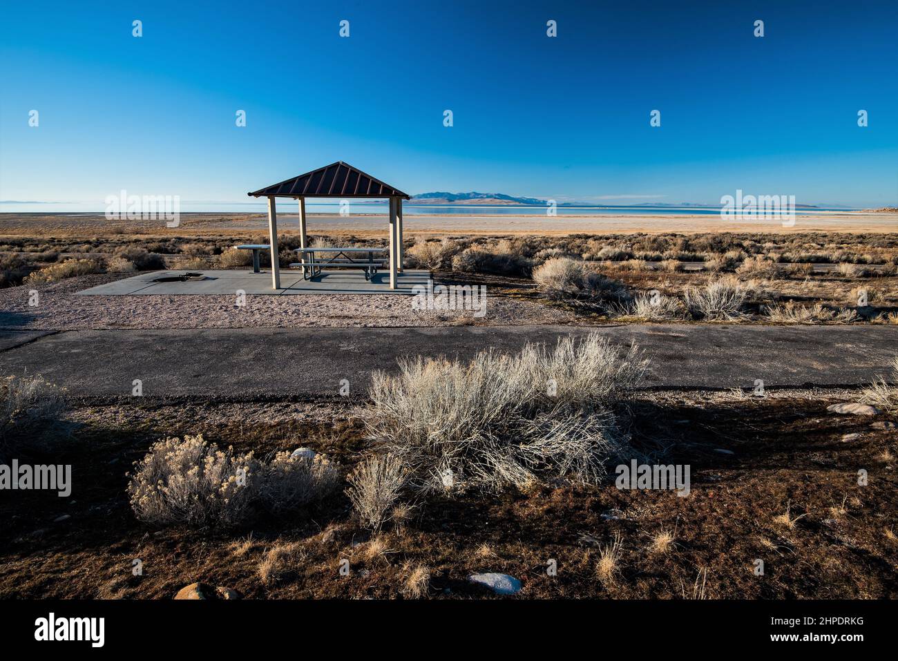 Empty picnic pavilions tell the story of the vanishing Great Salt Lake ...