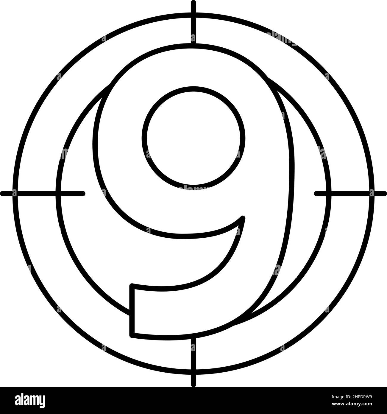 nine number line icon vector illustration Stock Vector Image & Art - Alamy