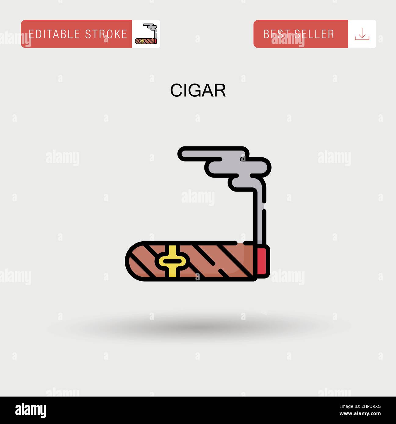 Smoking cigar black Stock Vector Images - Alamy
