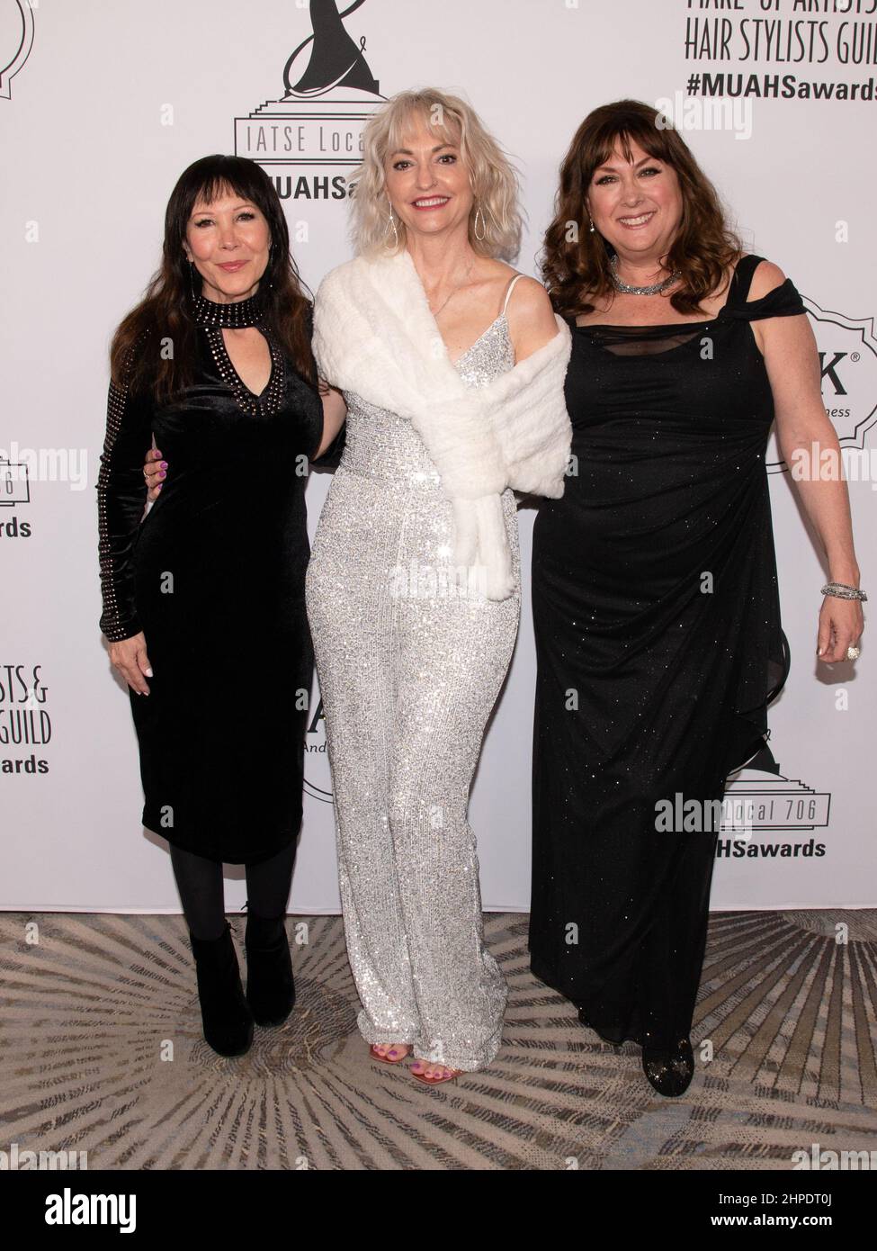 Los Angeles, California, USA. 19th Feb, 2022. L-R) Barbi Fonte, Donna Bard, and Julie Socash ...