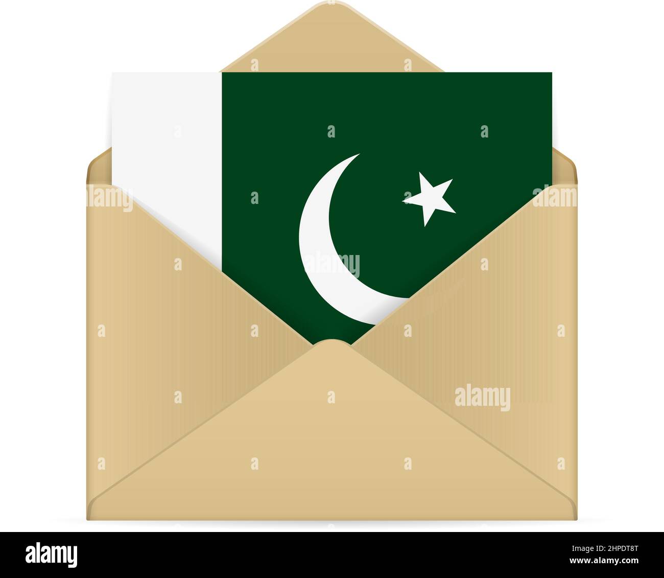 Envelope with Pakistan flag on a white background. Vector illustration ...