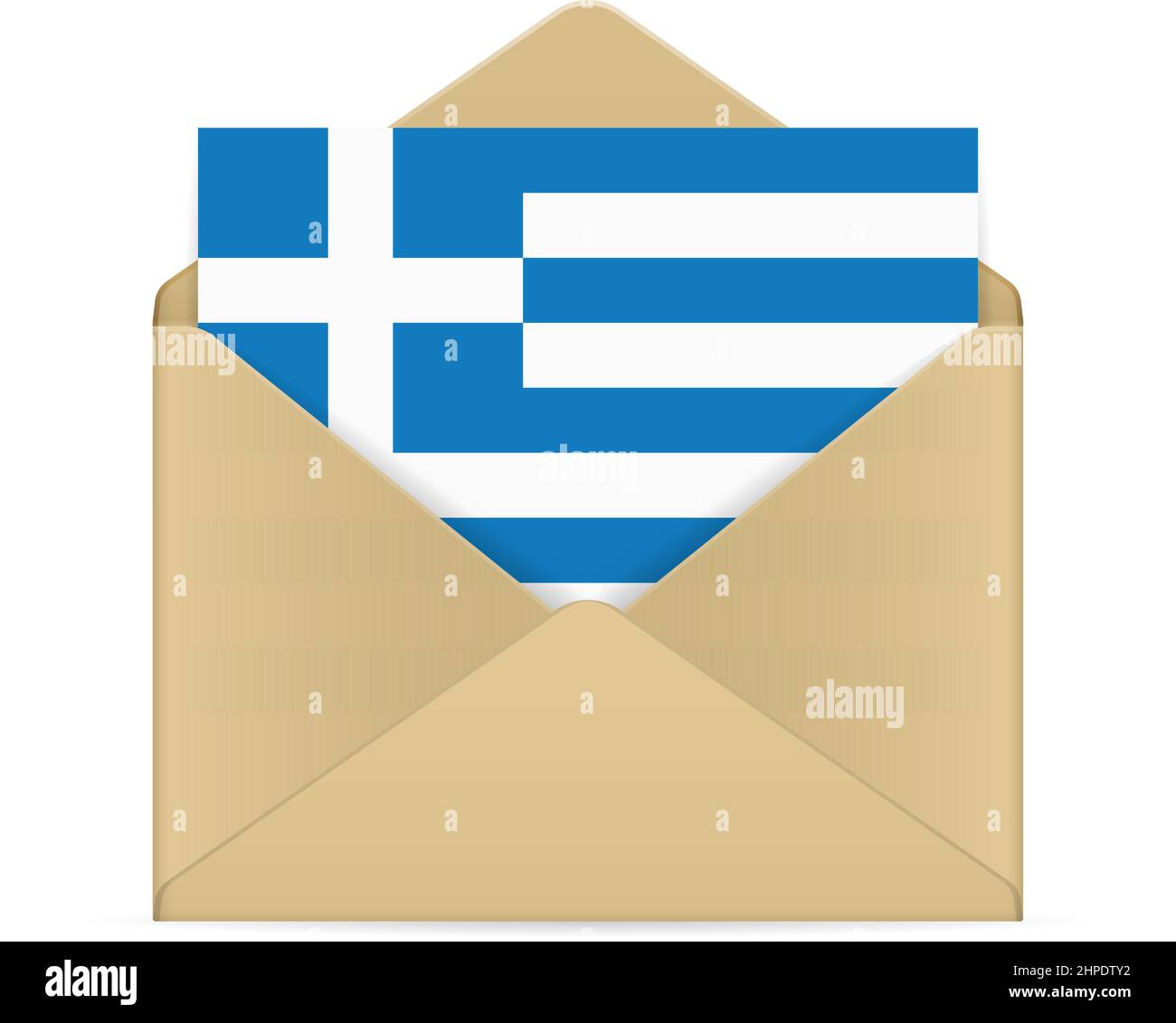 Envelope with Greece flag on a white background. Vector illustration ...