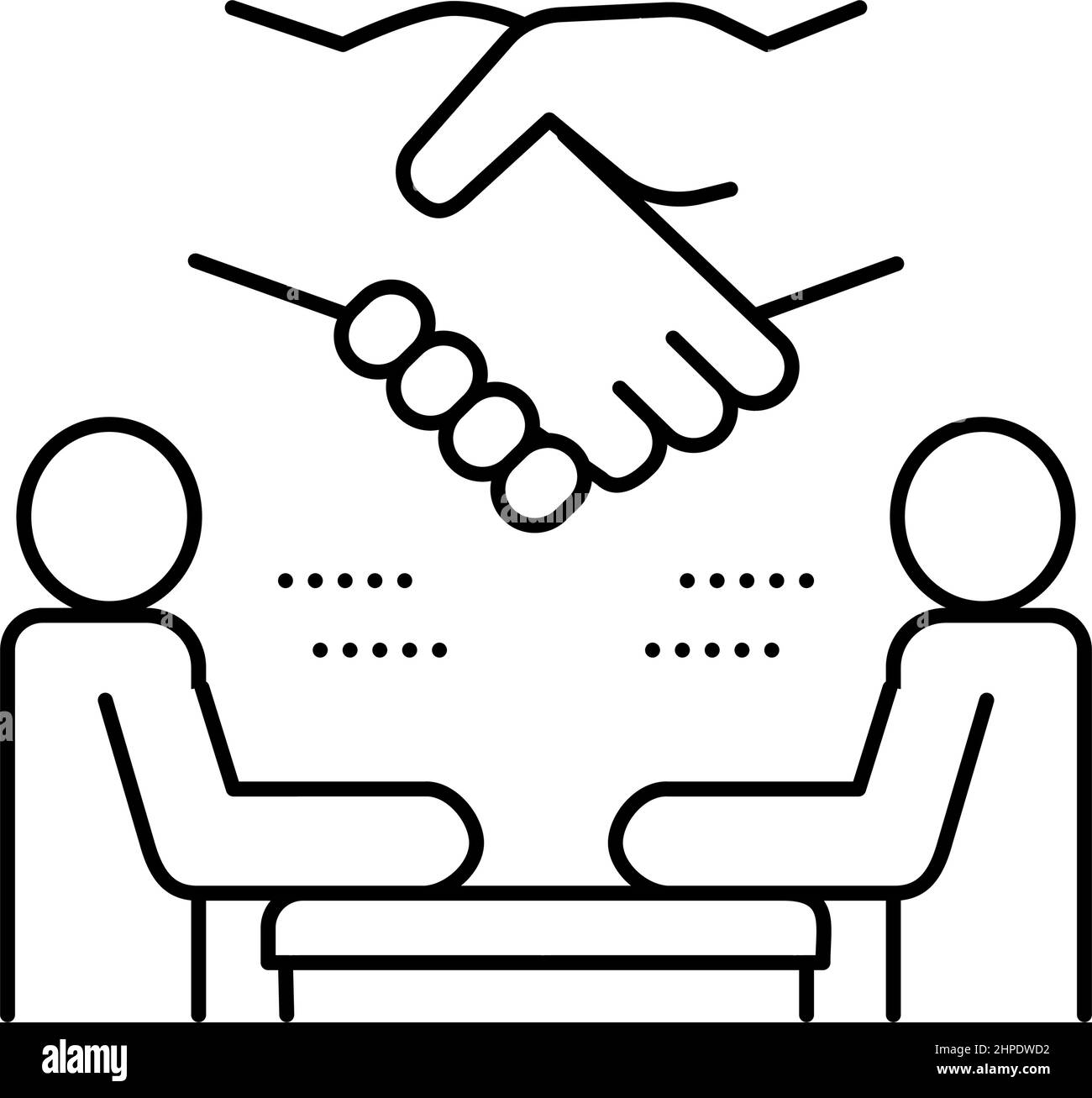 interview handshake line icon vector black illustration Stock Vector ...