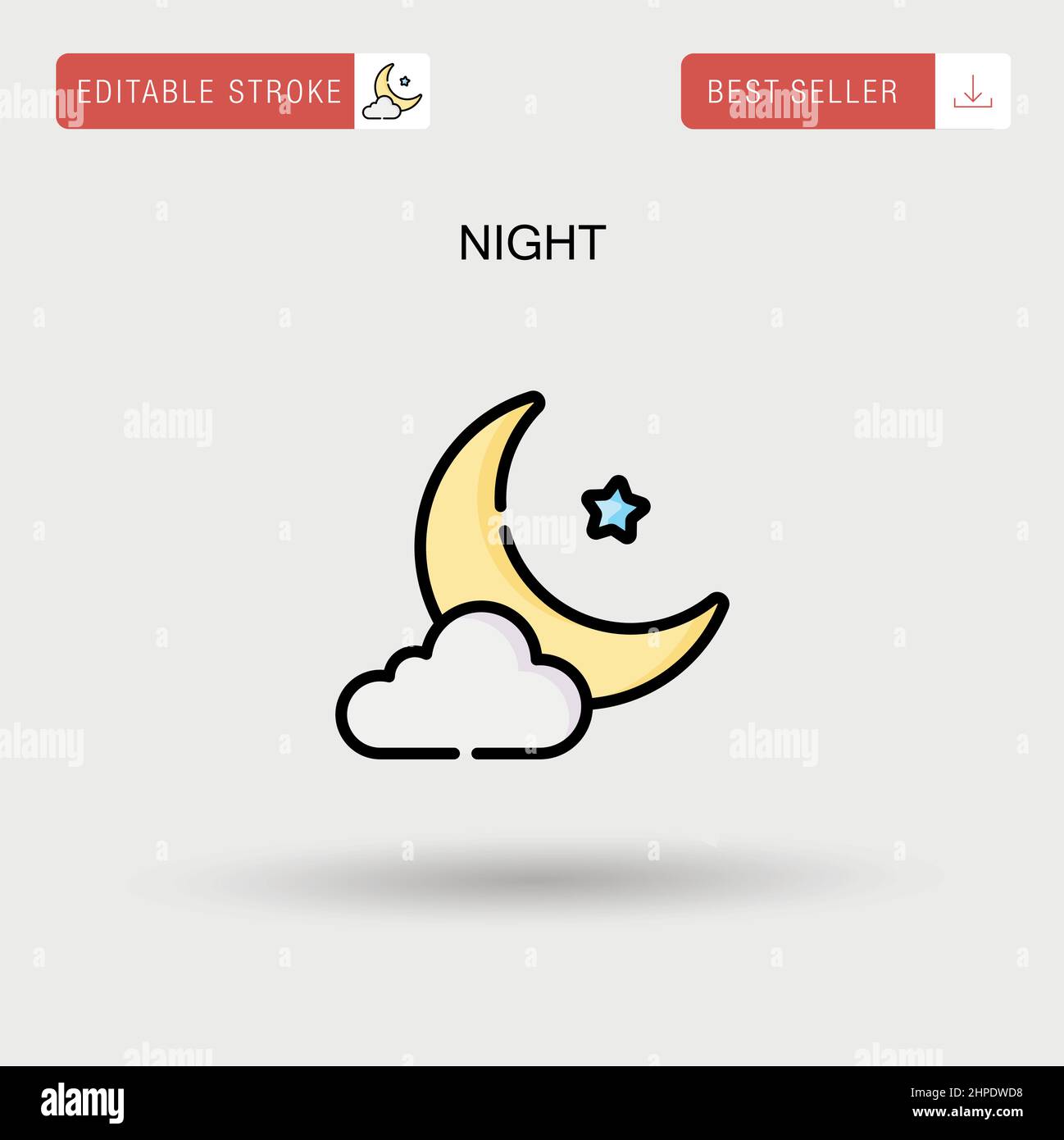 Night Simple vector icon Stock Vector Image & Art - Alamy