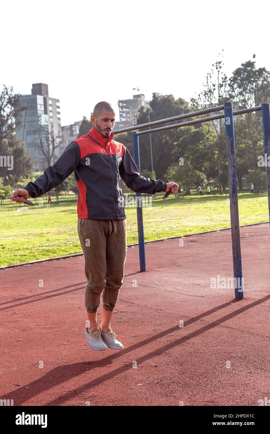 Legs man jumping rope in hi-res stock photography and images - Alamy