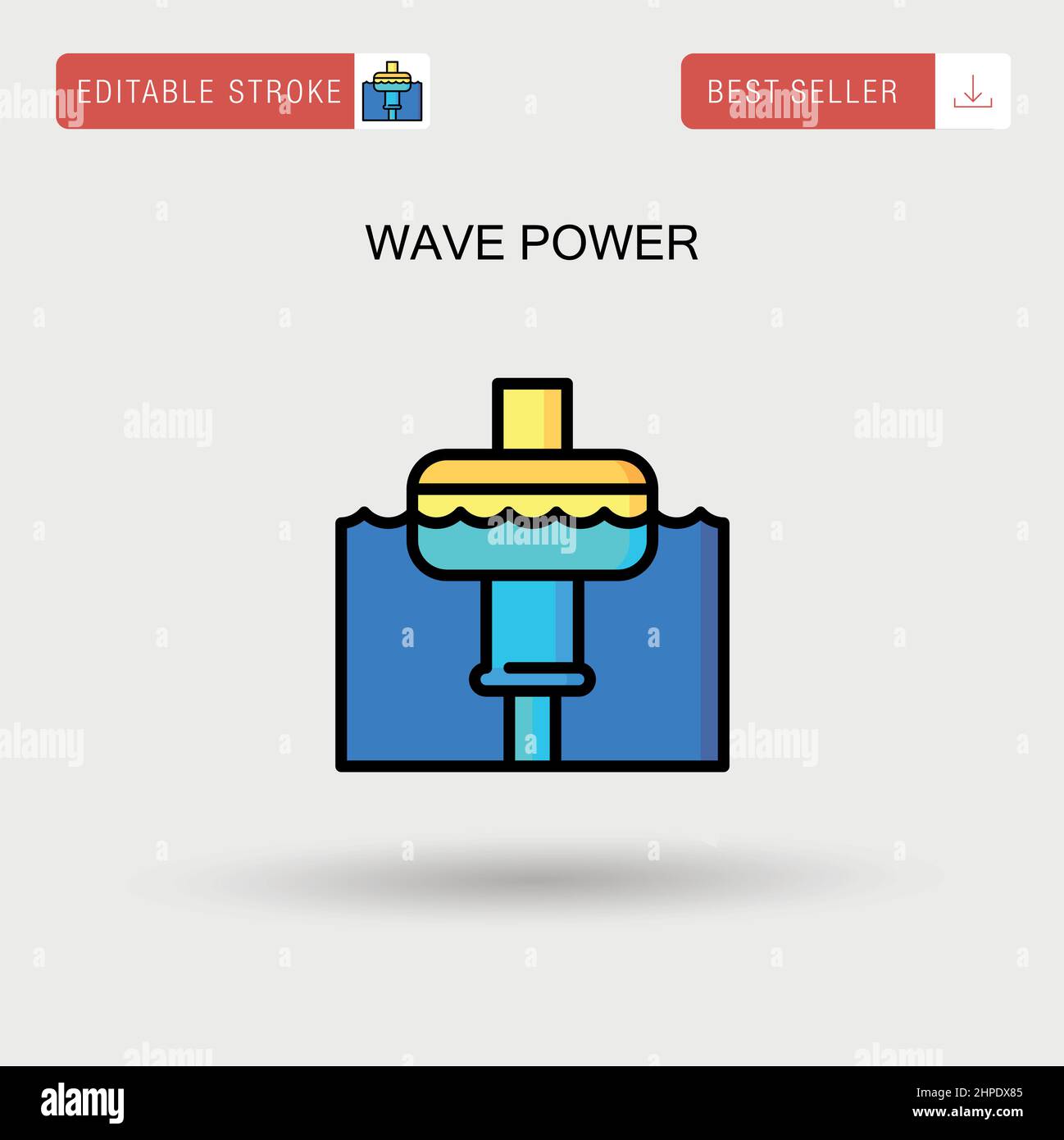 Wave power Simple vector icon Stock Vector Image & Art - Alamy