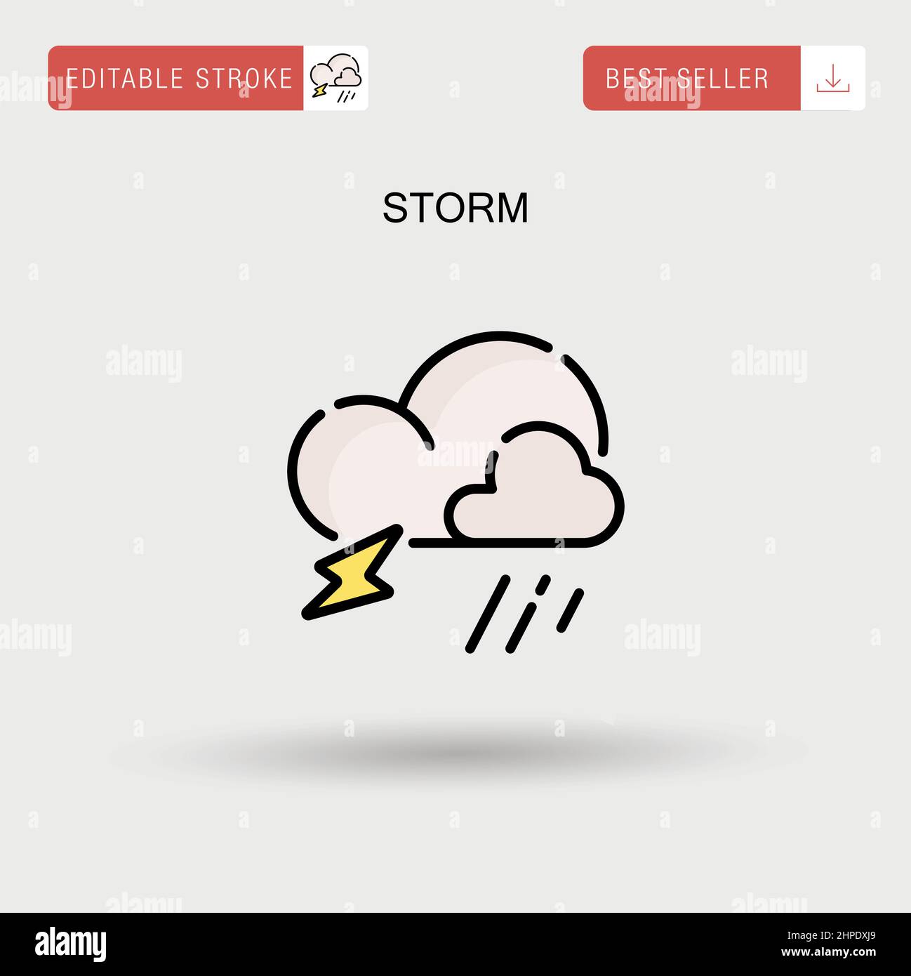Dark storm clouds lightning Stock Vector Images - Alamy